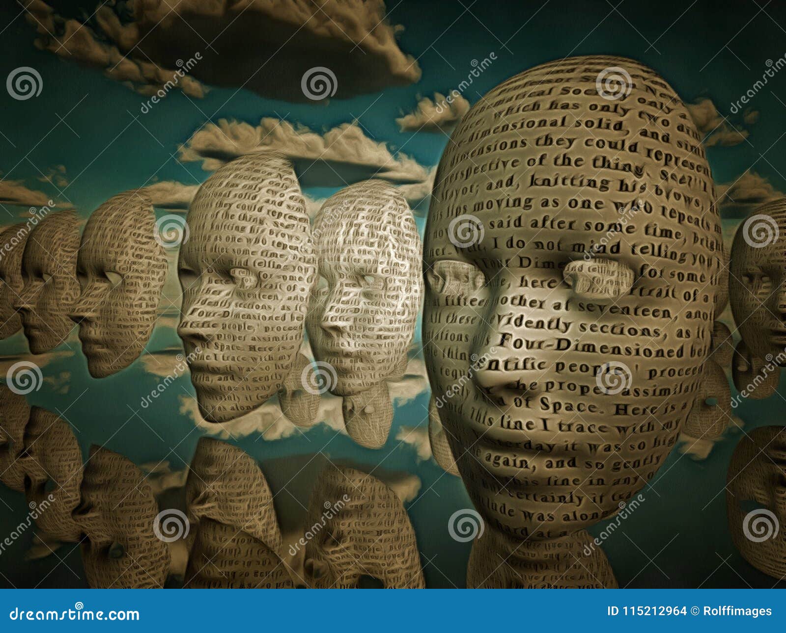 Faces In Surreal Scene Royalty-Free Stock Photography | CartoonDealer ...