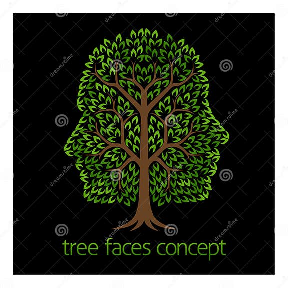 Faces Tree Concept stock vector. Illustration of logos - 103385354