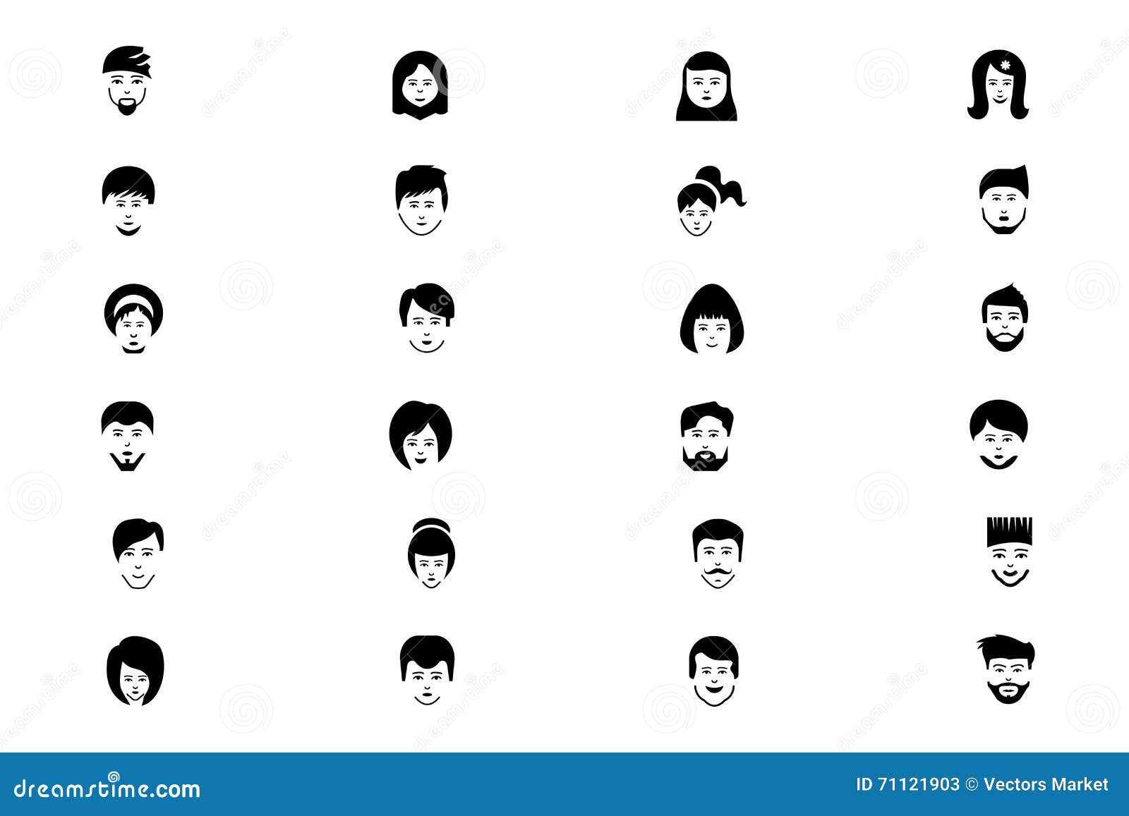 Faces Vector Icons 2 stock illustration. Illustration of fashion - 71121903