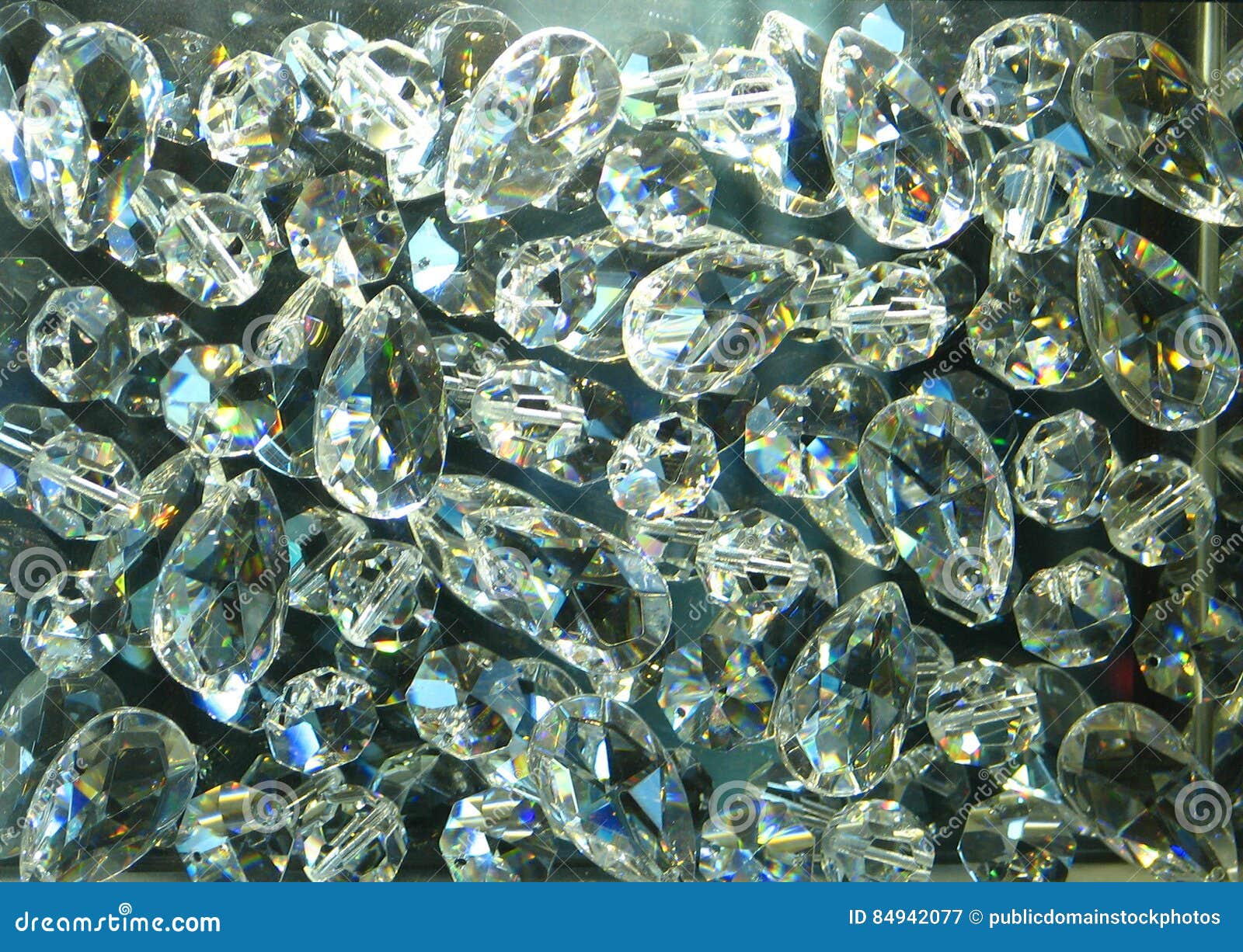 Faceted Crystal Drops Picture. Image: 84942077