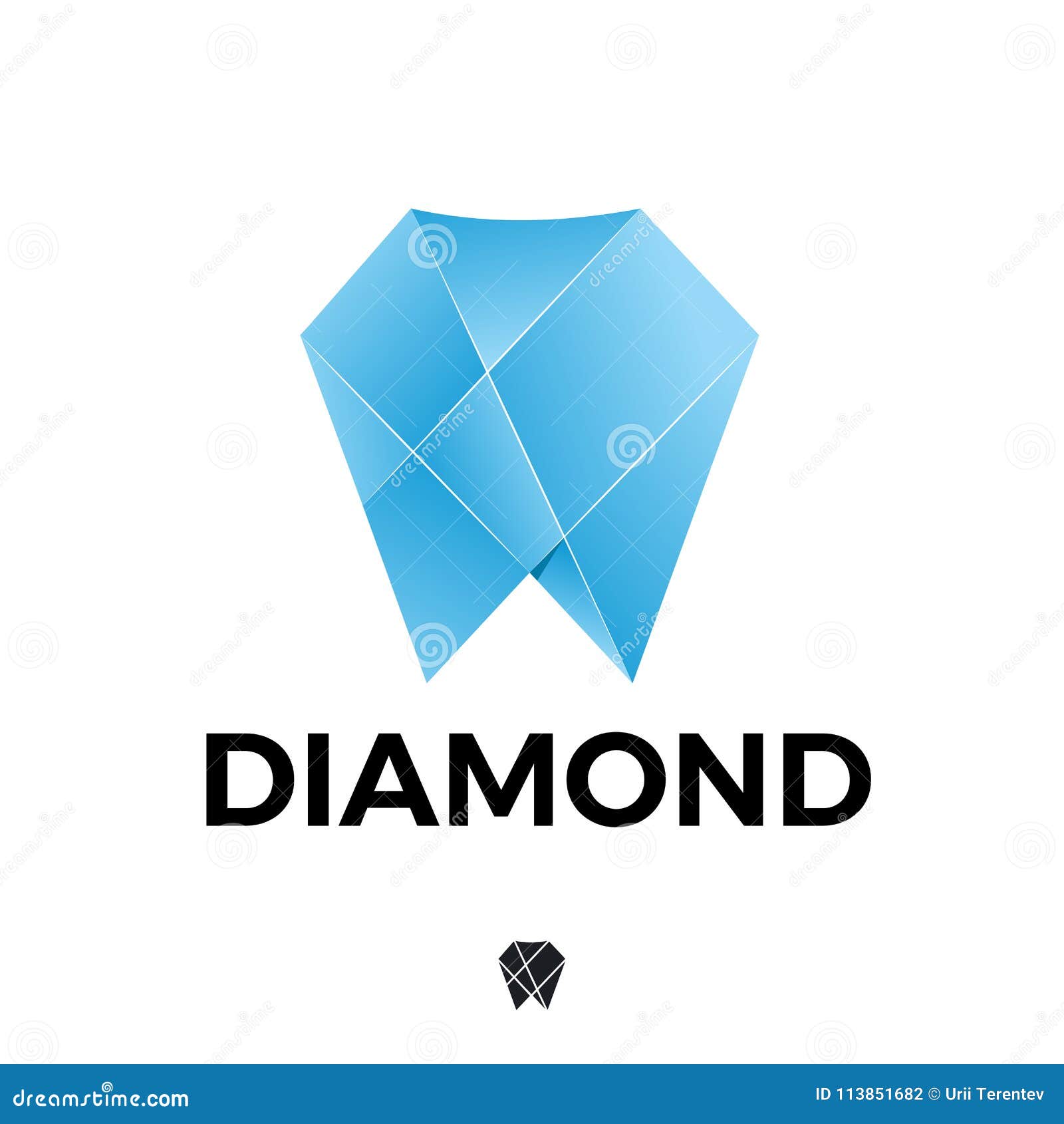 Diamond Dent Abstract Concept. Vector Emblem, Sign Or Logo Template ...