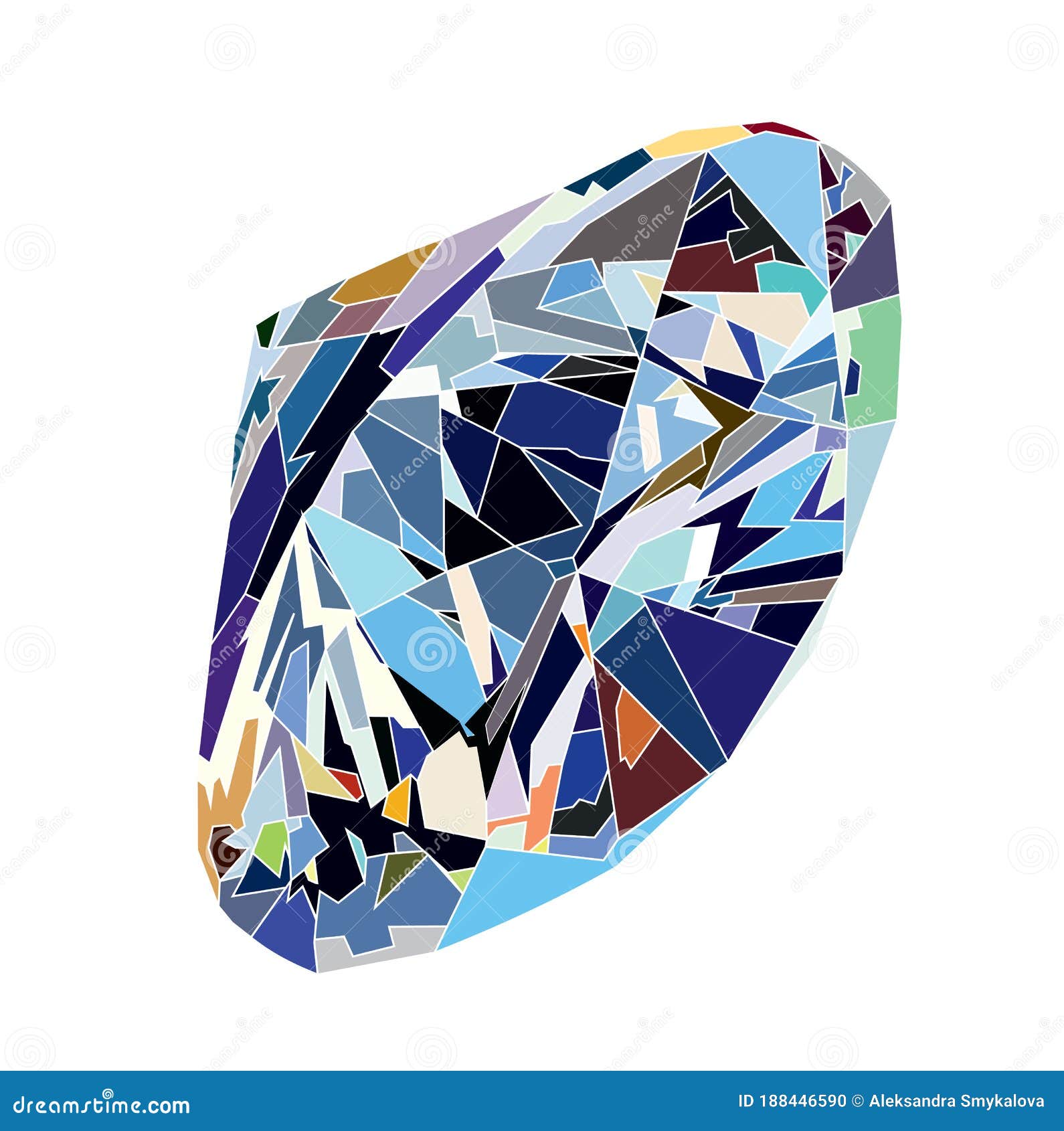Faceted diamond stock vector. Illustration of background - 188446590