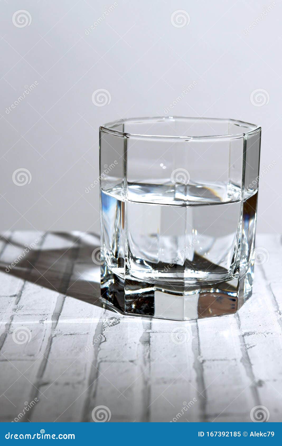 Glass of Water Casts a Shadow Stock Image - Image of healthy, fresh ...