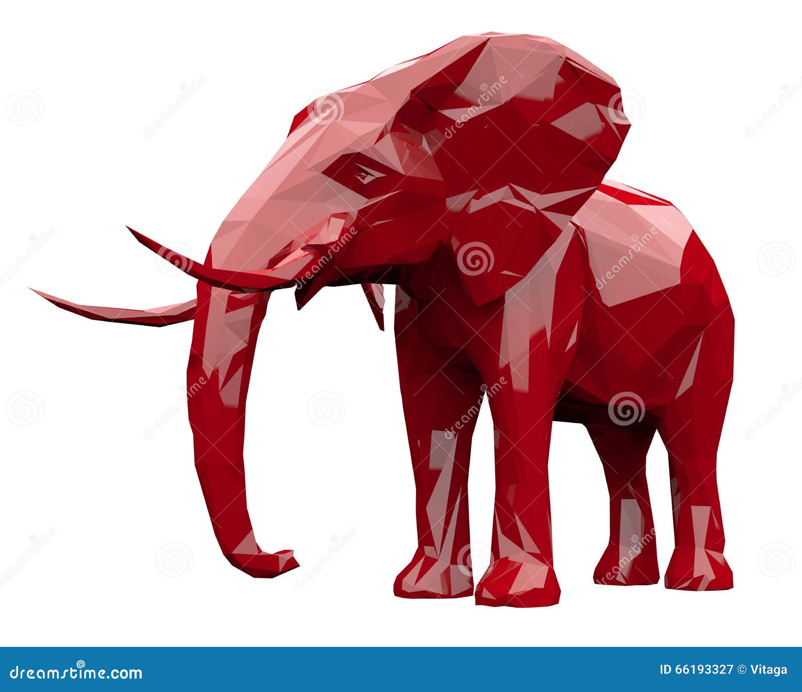Faceted red elephant stock illustration. Illustration of white - 66193327