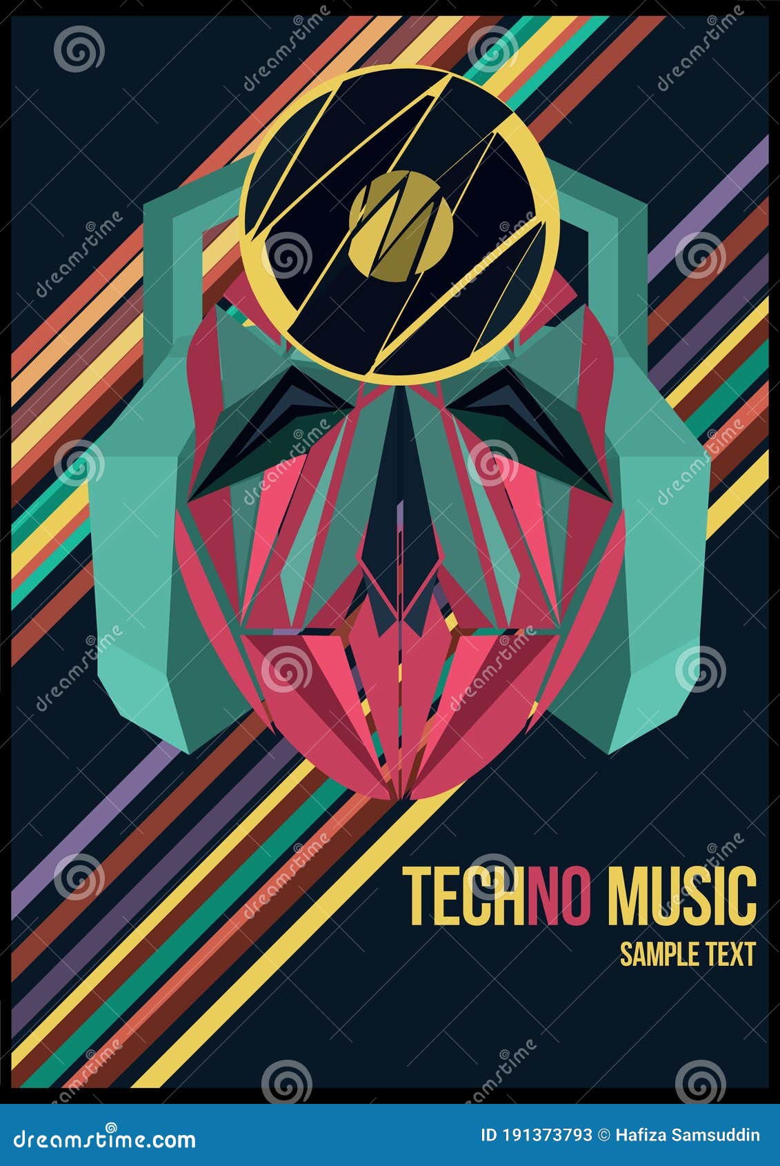 Faceted Techno Music Background. Vector Illustration Decorative Design ...