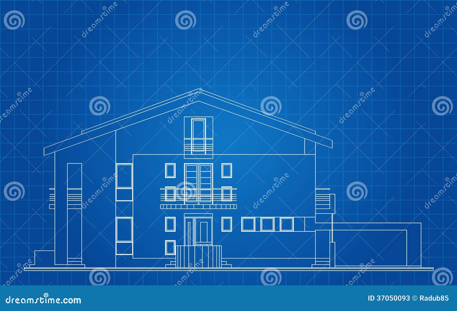 Fachada Americana Moderna De La Casa Ilustración del Vector ...