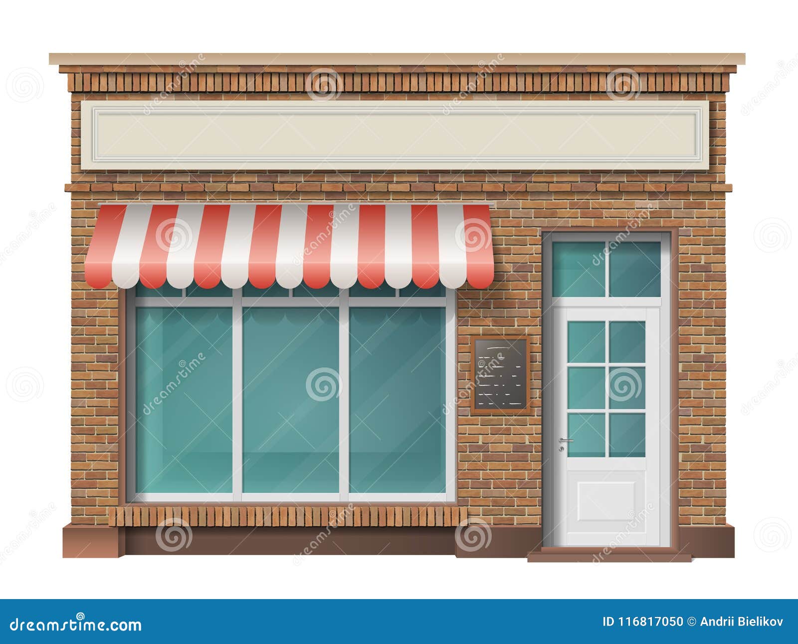 Fachada Del Edificio De Tienda Del Ladrillo Ilustración del Vector - Ilustración de negocios ...