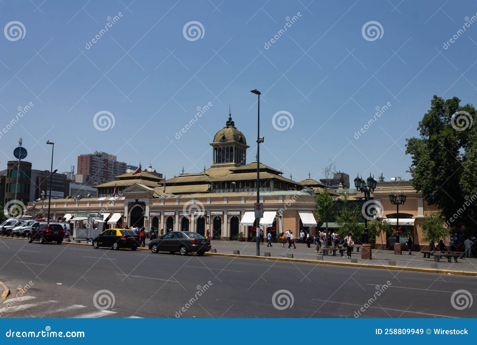 Fachada Do Mercado Central Do Chile De Santiago. Imagem de Stock ...