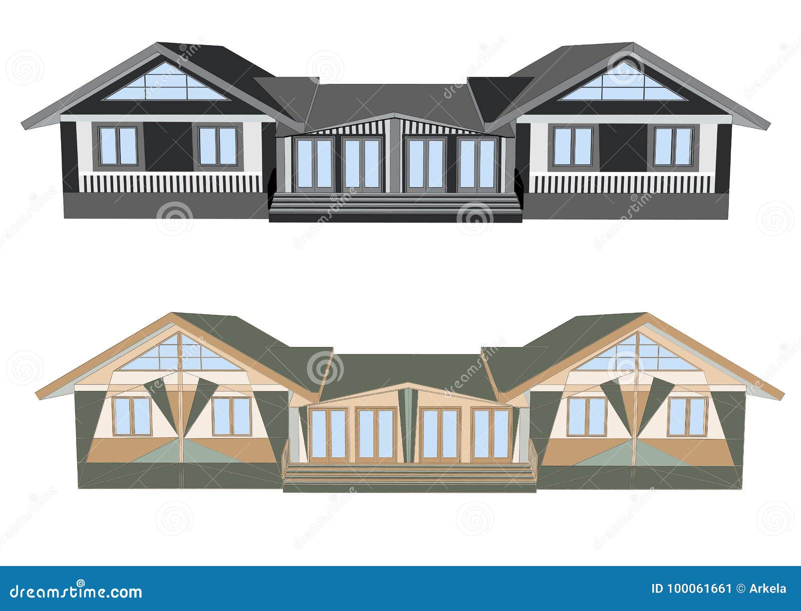 Fachadas de casas ilustración del vector. Ilustración de conjunto ...