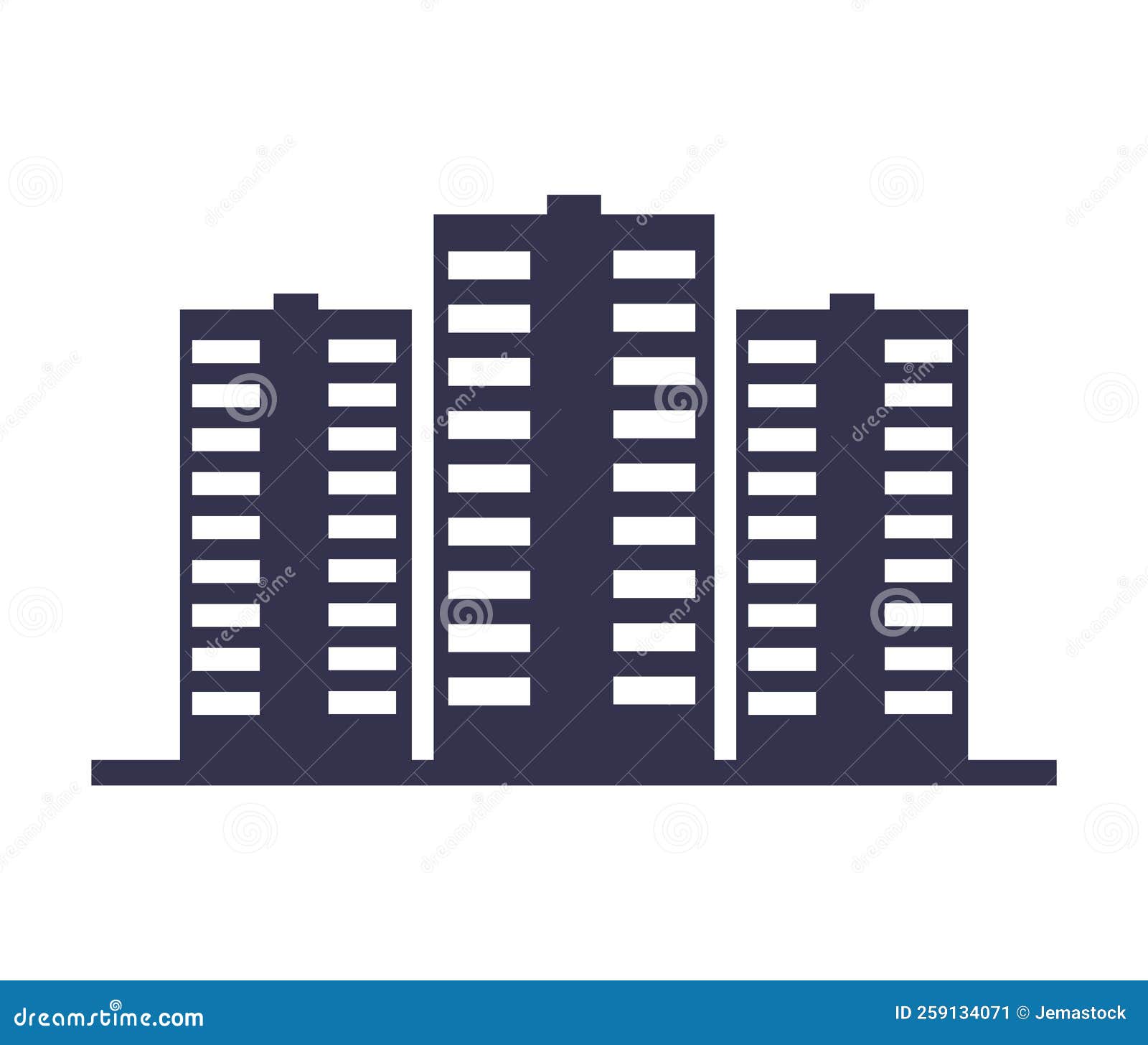 Fachadas de tres edificios ilustración del vector. Ilustración de ...