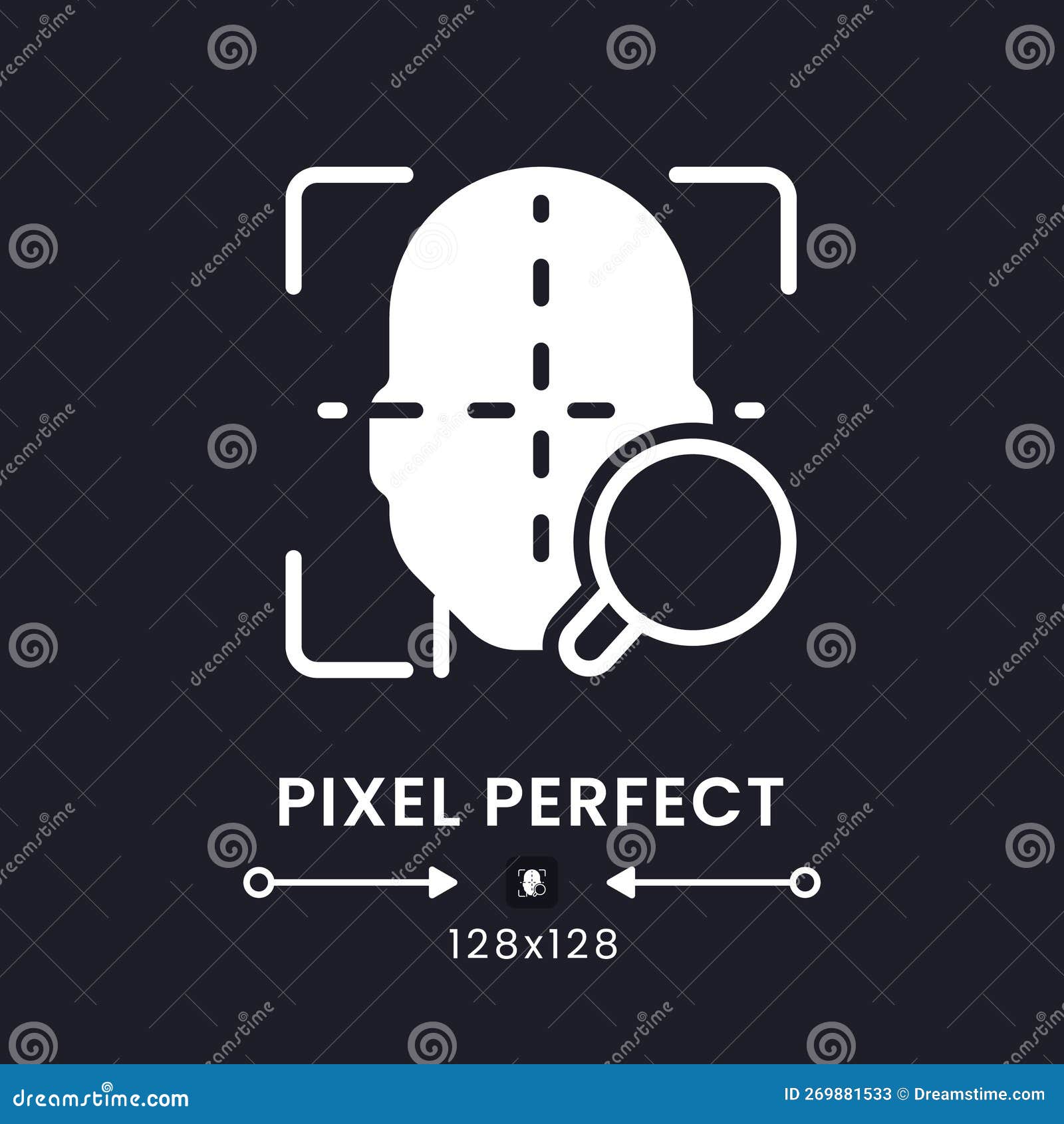 Facial Coding White Solid Desktop Icon Stock Vector - Illustration of ...