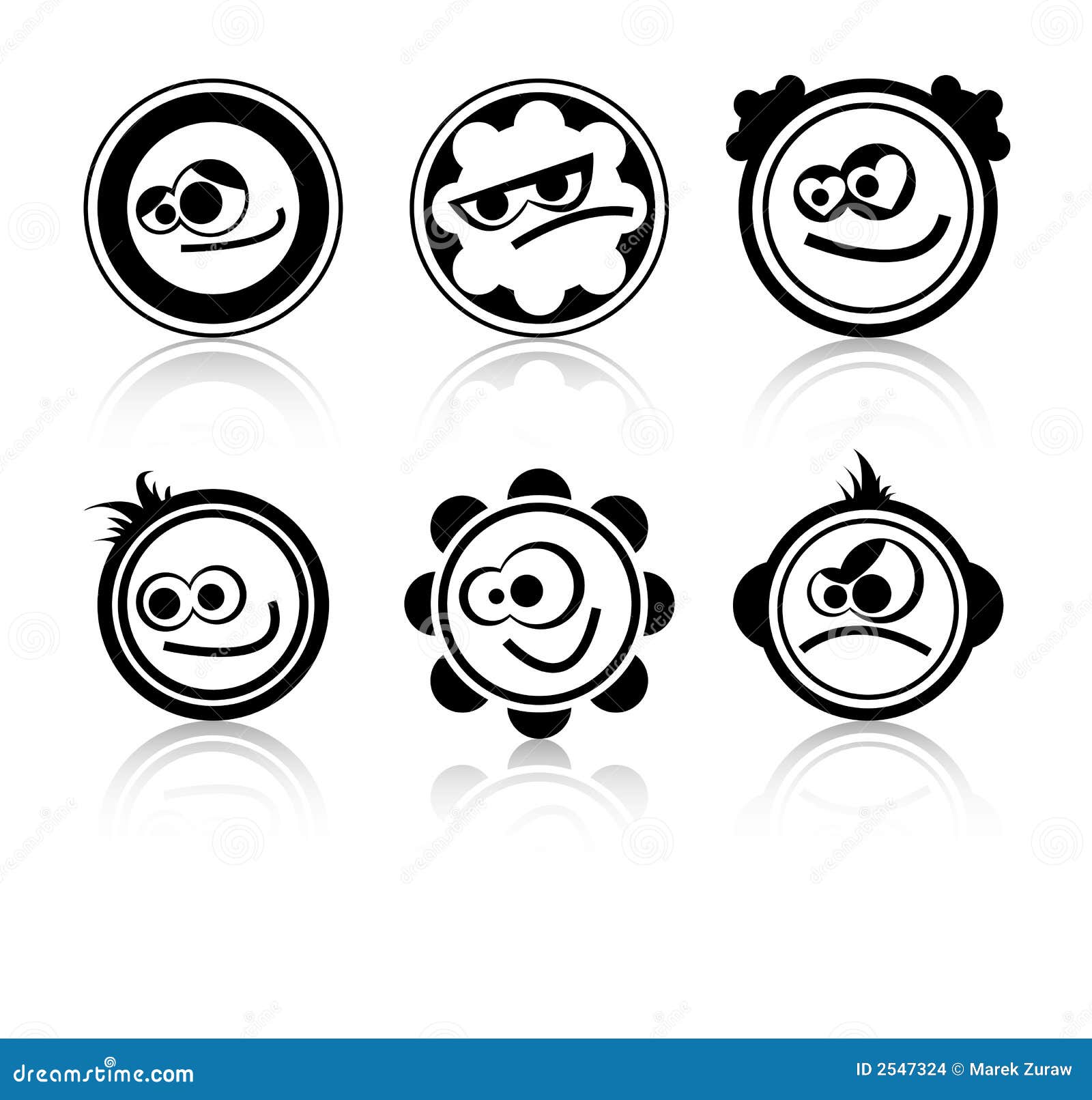 Facial expression bw stock vector. Illustration of abstract - 2547324