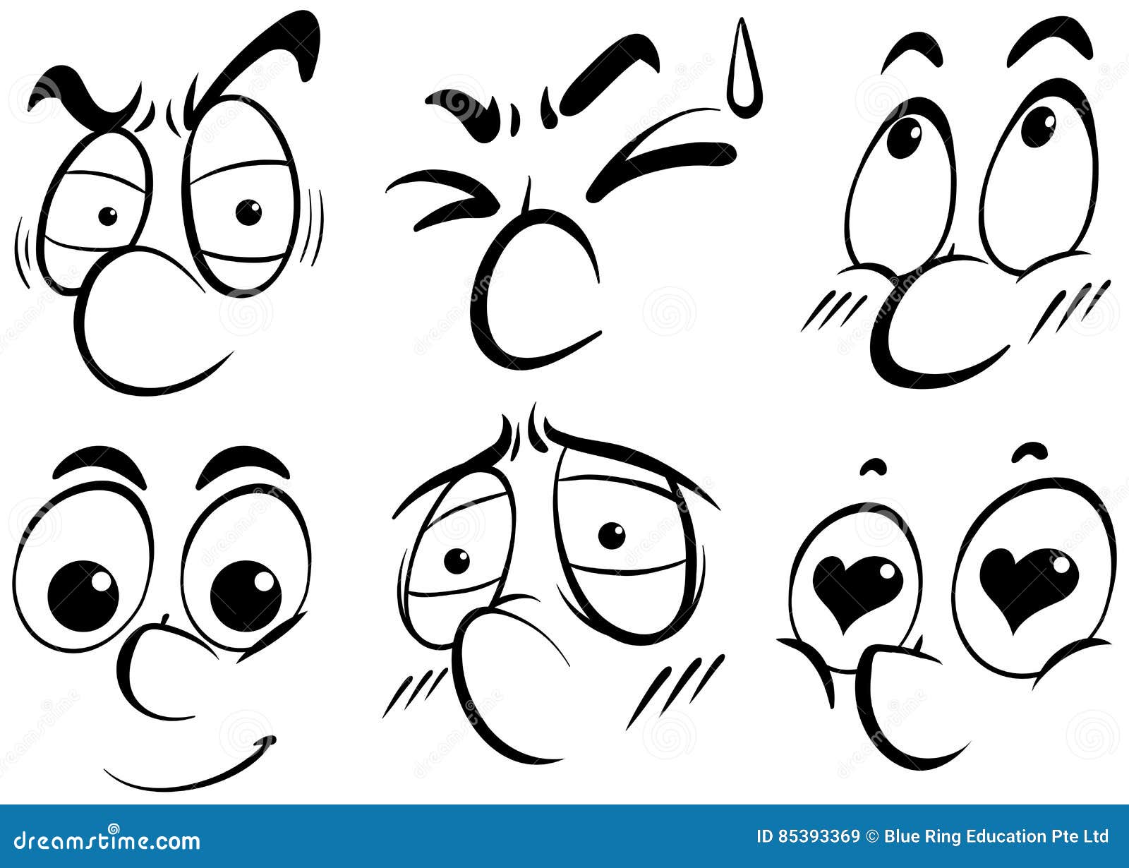 Straining Face Pattern Seamless. Tense Face Guy Background. Grimacing ...