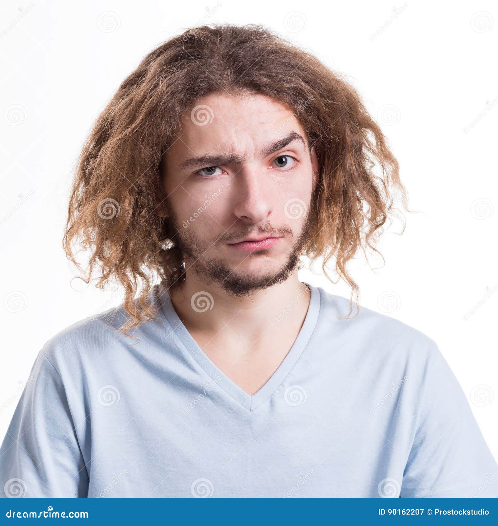 Facial Expression, Doubtful Man Grimacing, Cutout Stock Image - Image ...