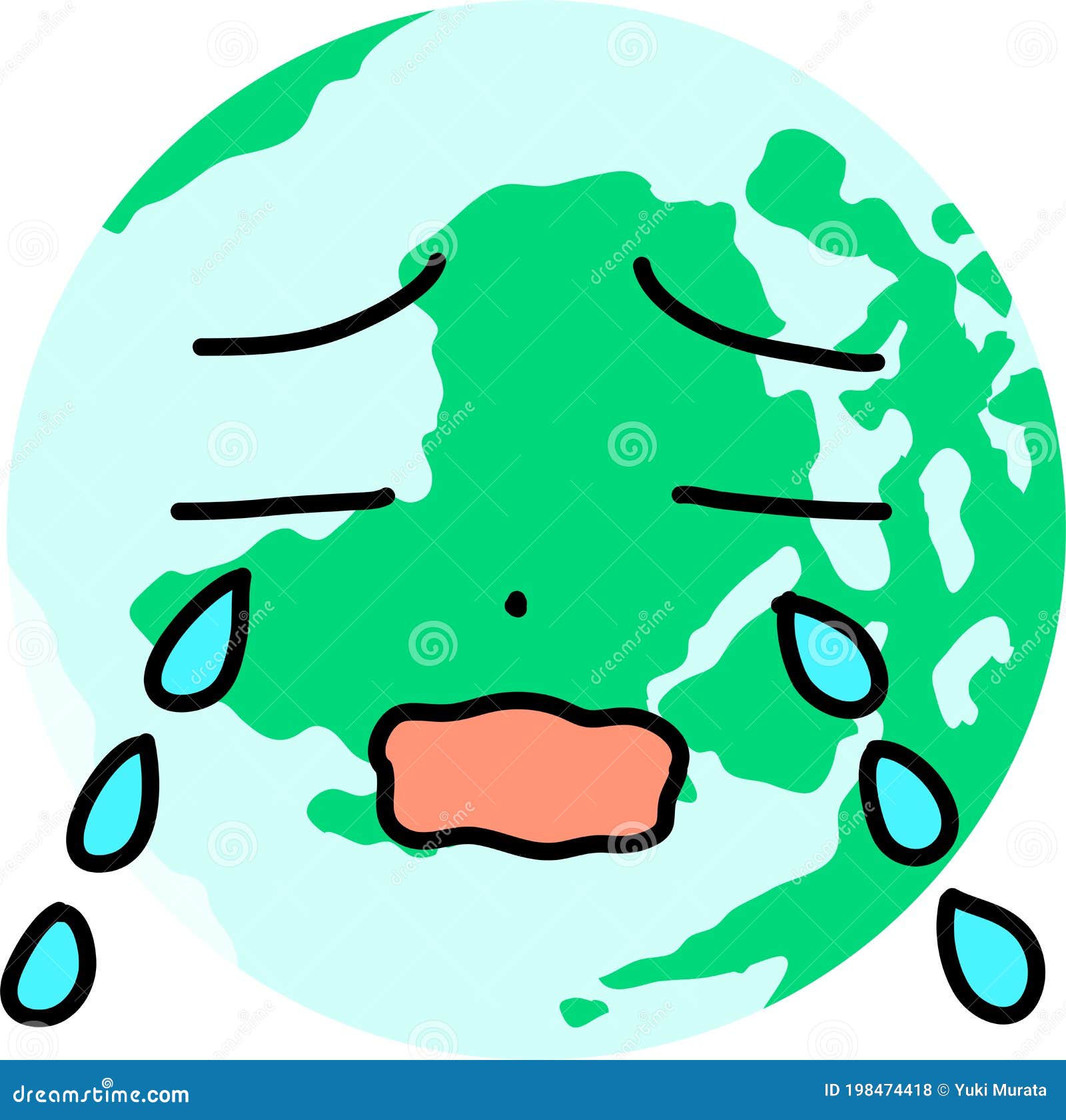 Facial Expression of a Eco Round Earth Stock Vector - Illustration of ...