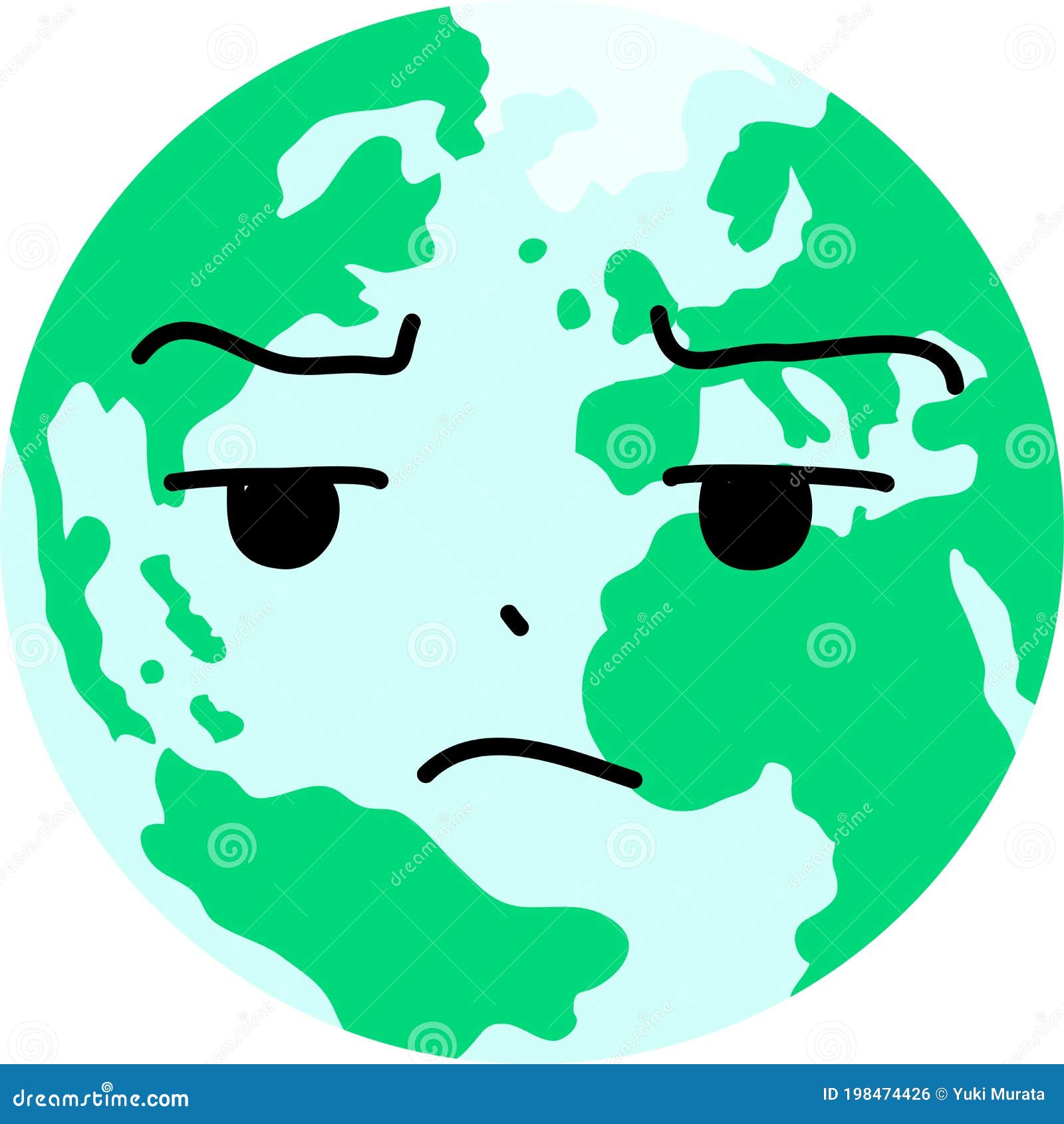 Facial Expression of a Eco Round Earth Stock Vector - Illustration of ...