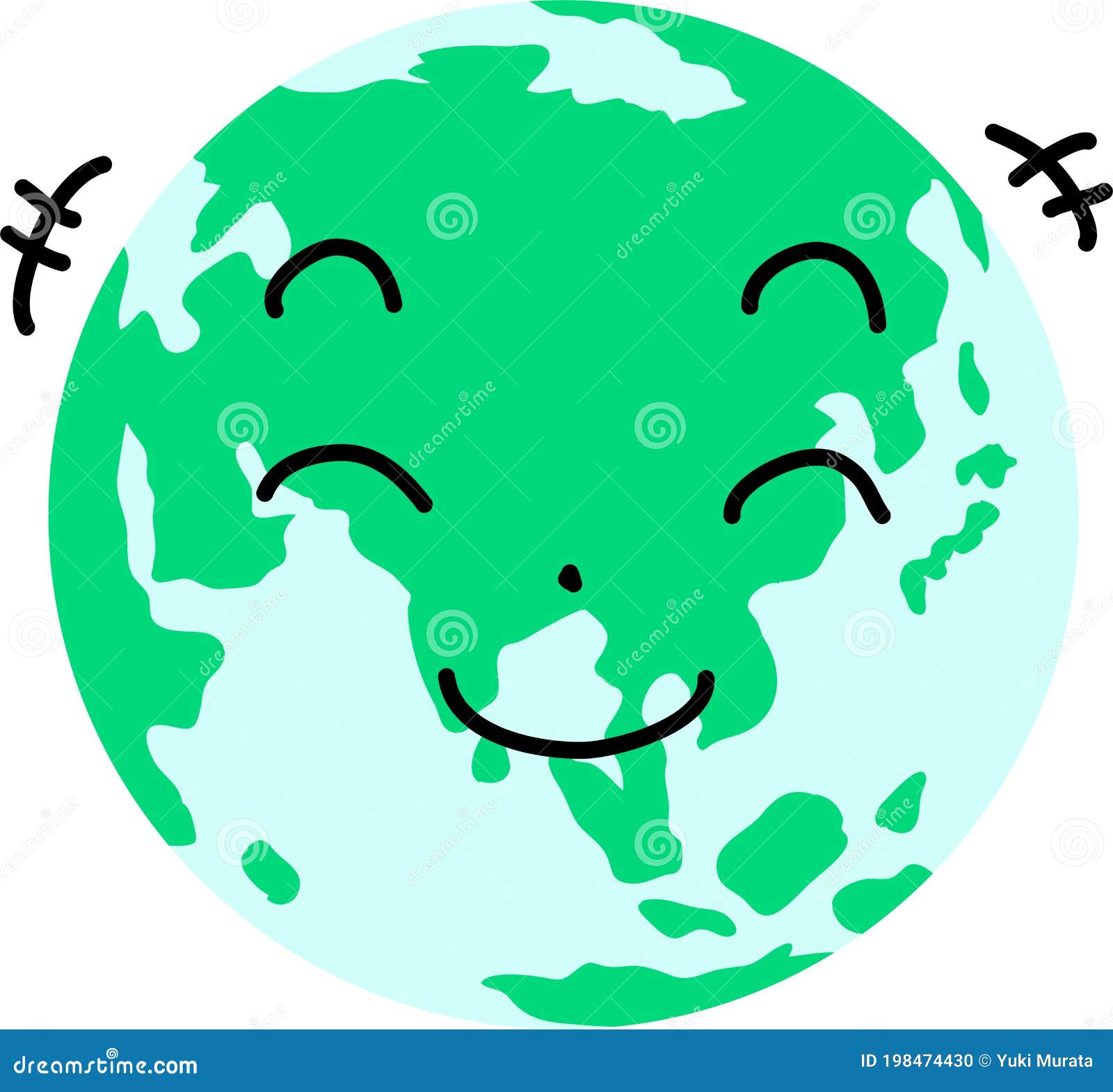 Facial Expression of a Eco Round Earth Stock Vector - Illustration of ...