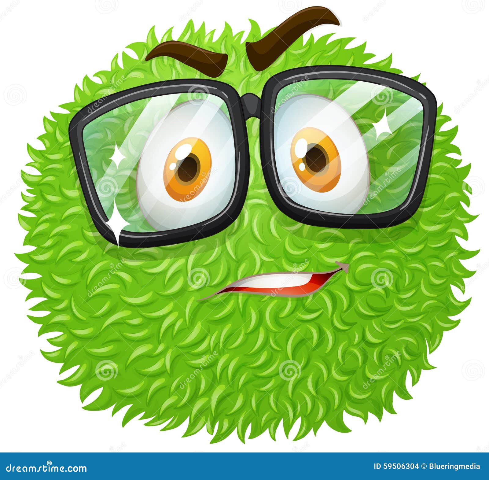 Facial Expression on Fluffy Ball Stock Illustration - Illustration of ...