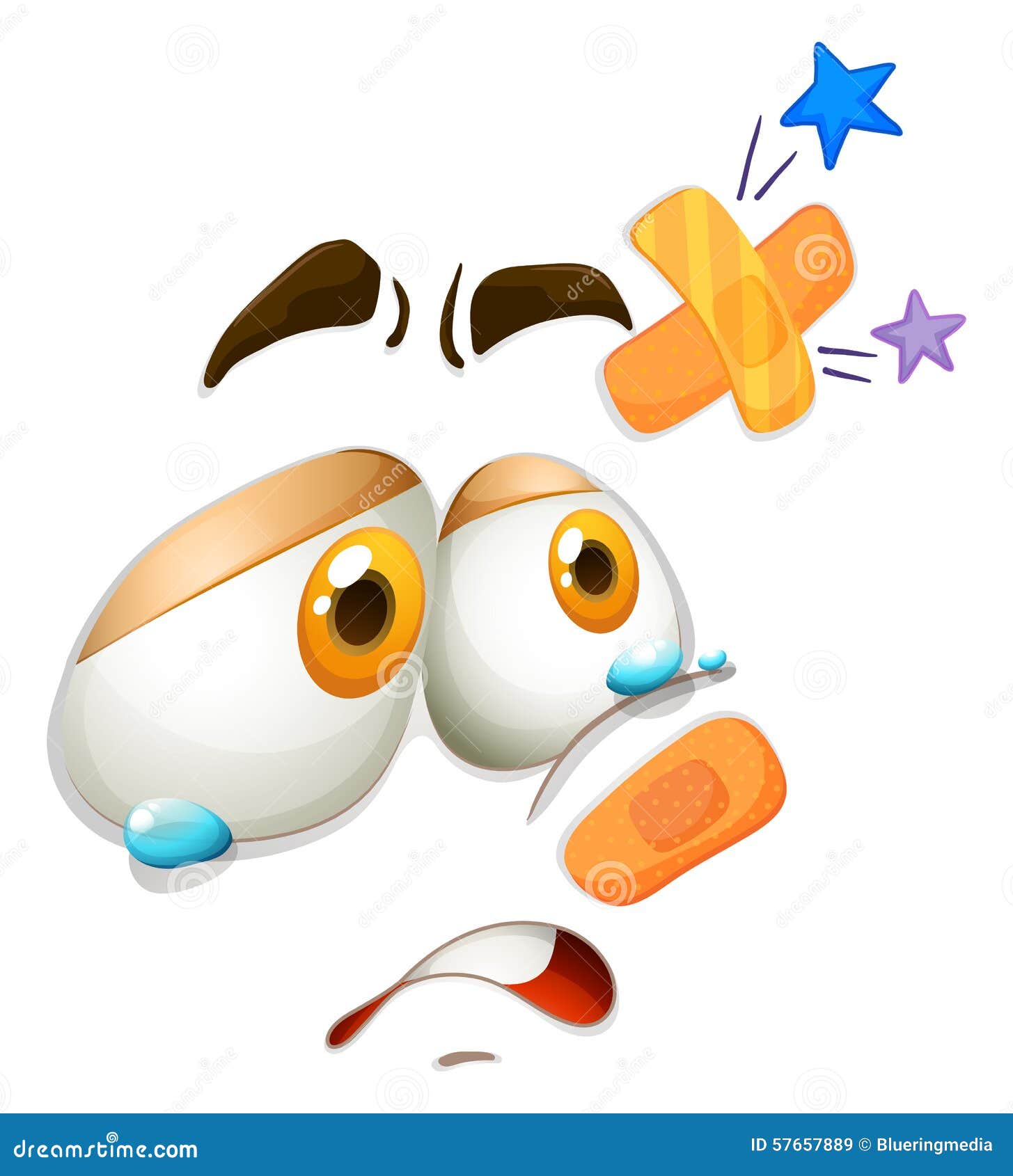 Facial Expression with Injuries Stock Vector - Illustration of simple ...