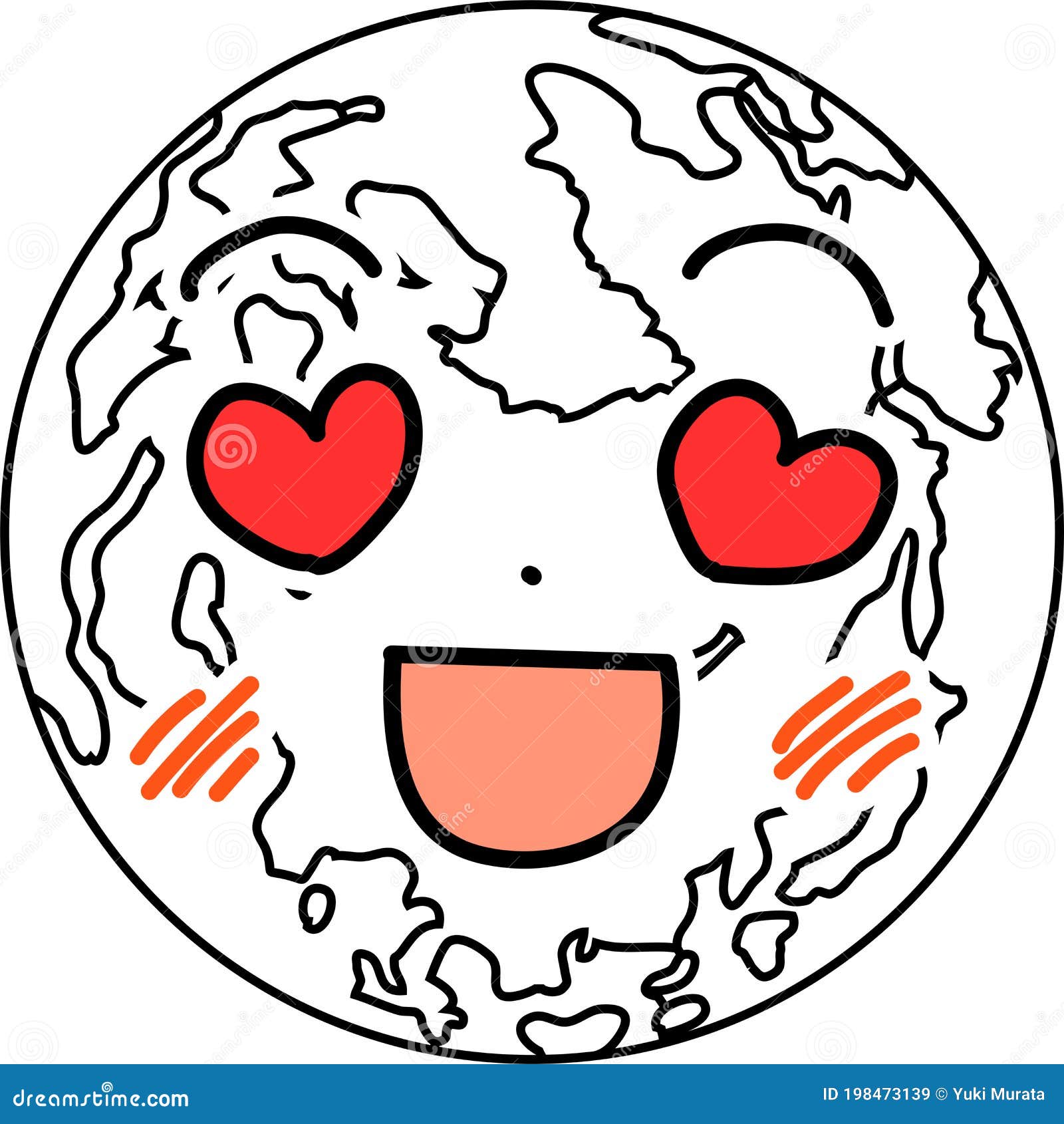 Facial Expression Outline of a Round Earth Stock Vector - Illustration ...