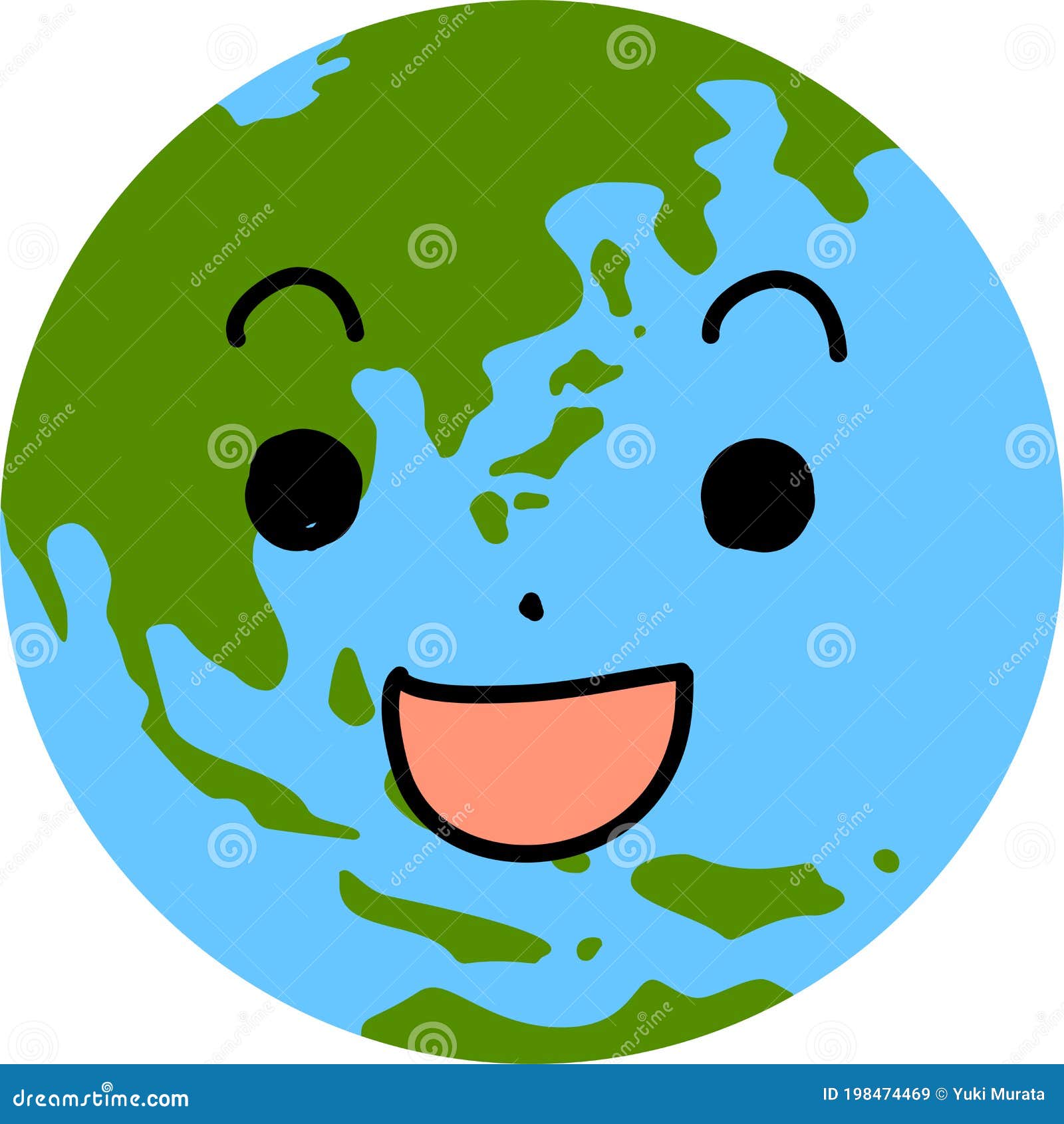 Facial Expression of a Round Earth Stock Vector - Illustration of ...