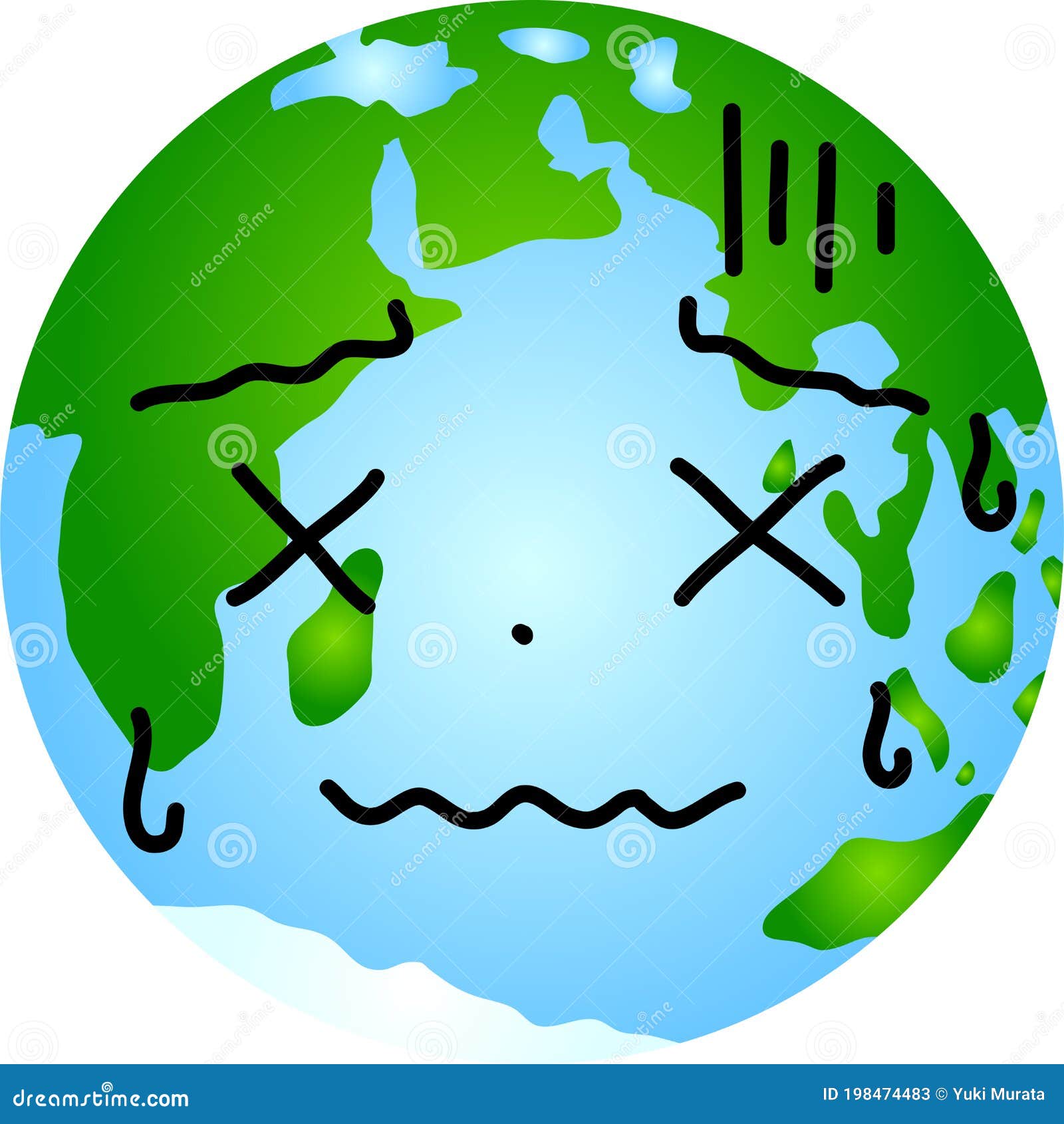 Facial Expression of a Round Gradation Earth Stock Vector ...