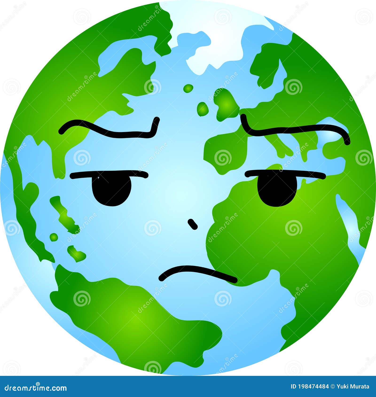 Facial Expression of a Round Gradation Earth Stock Vector ...
