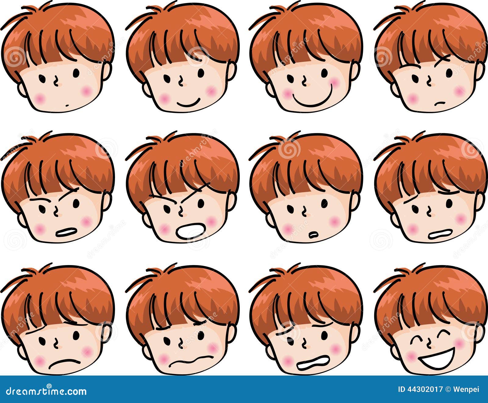 Facial expression stock illustration. Illustration of facial - 44302017