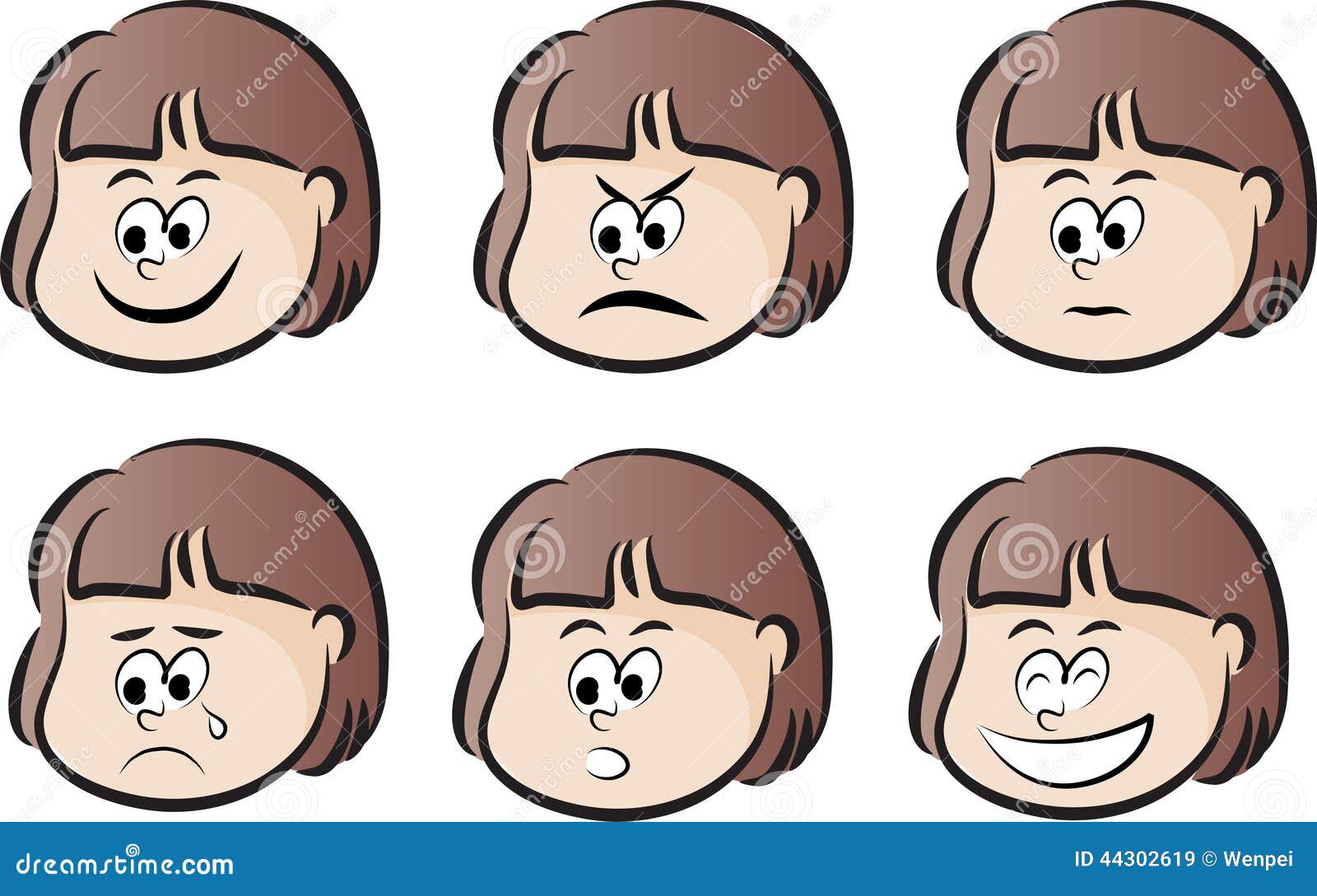 Facial expression stock illustration. Illustration of laugh - 44302619