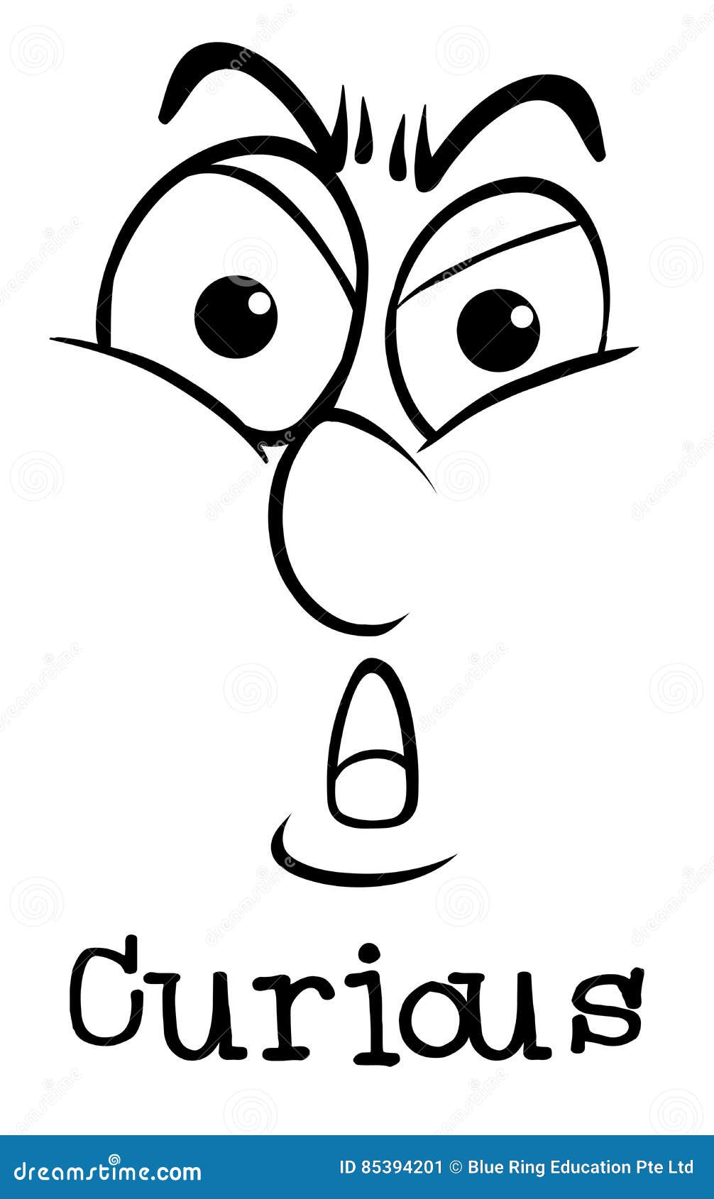 Facial Expression with Word Curious Stock Vector - Illustration of ...