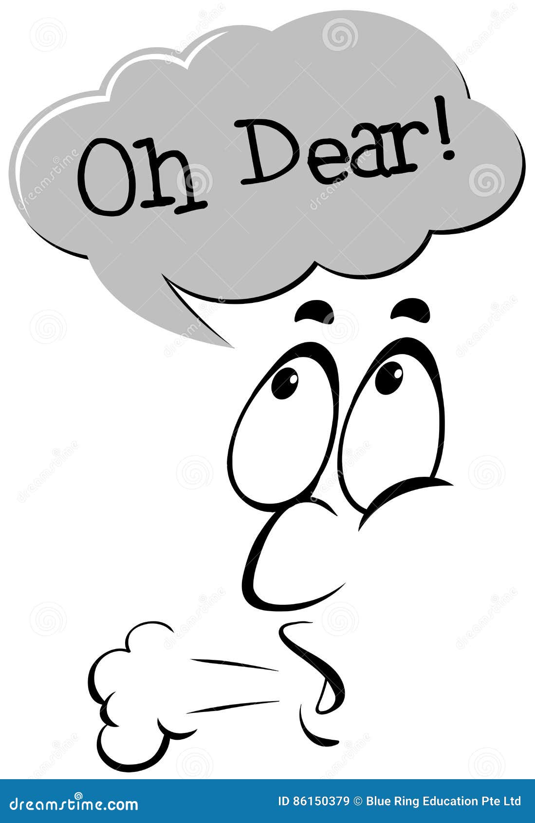 Facial Expression with Word Oh Dear Stock Vector - Illustration of ...