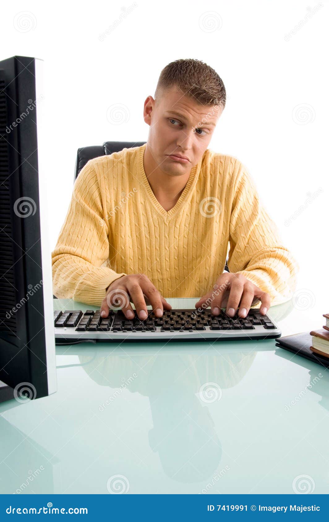 Facial Expression while Working Stock Image - Image of pose, office ...