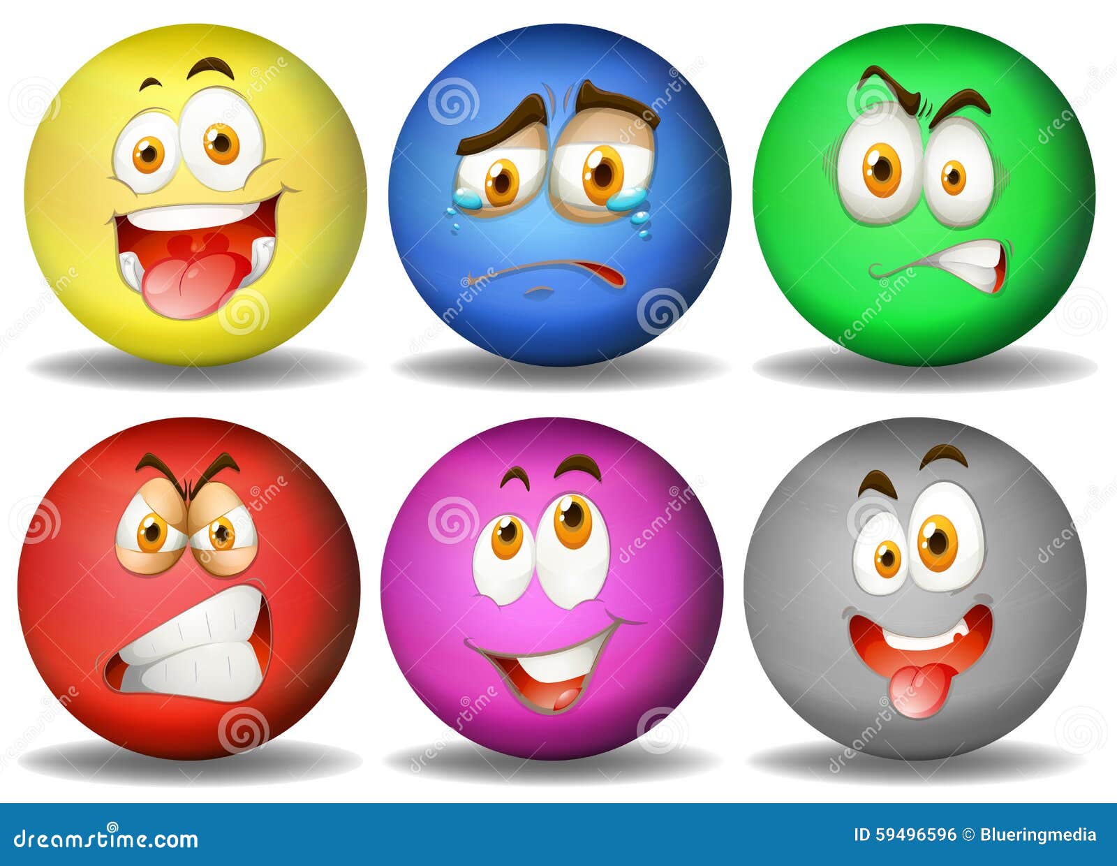 Facial Expressions on Round Balls Stock Vector - Illustration of ...