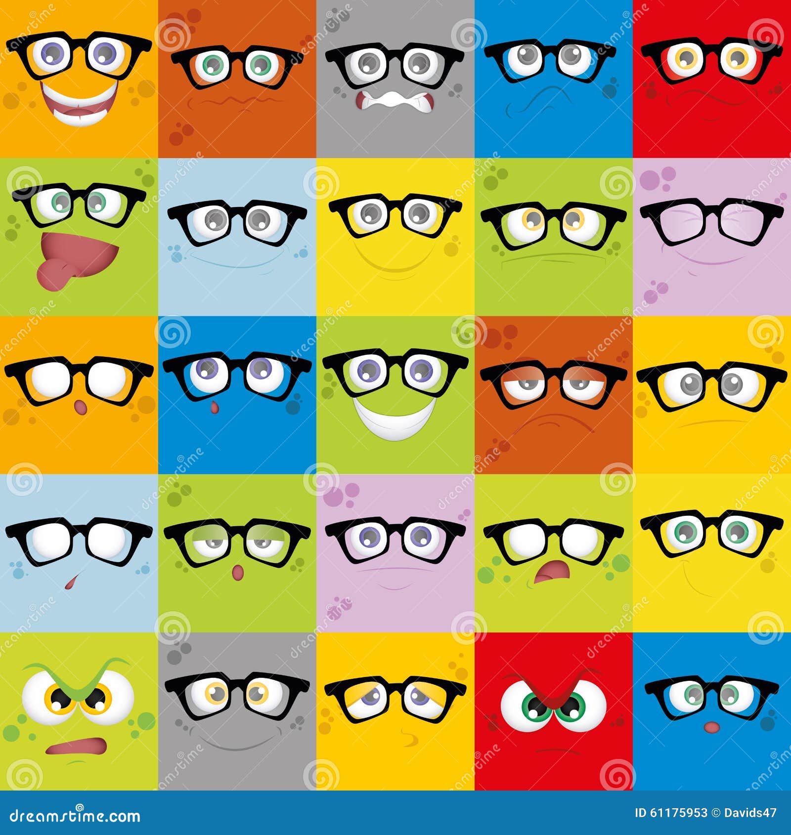 Facial expressions stock vector. Illustration of background - 61175953