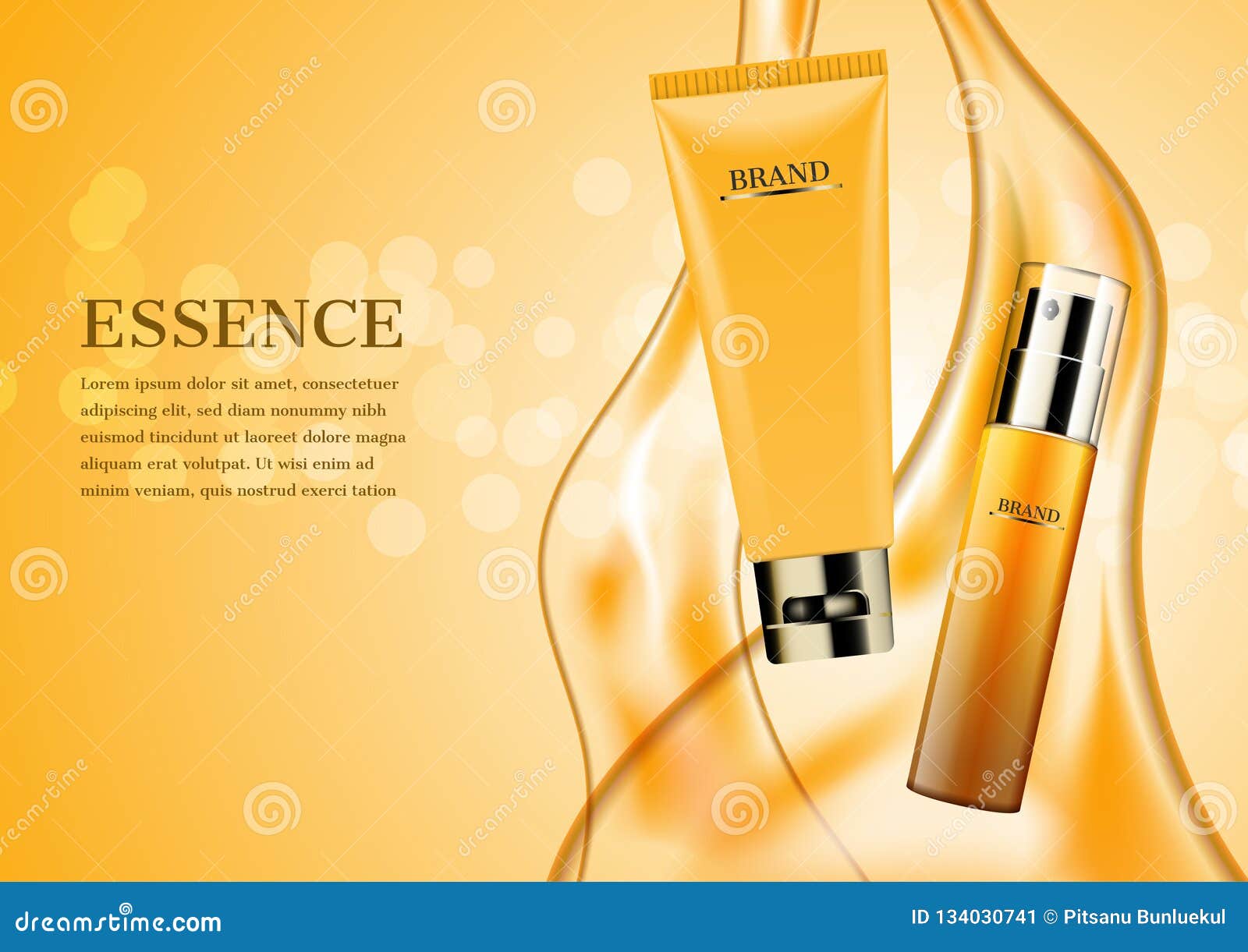 Facial Foam and Serum, Cosmetic Ad Template Stock Vector - Illustration ...