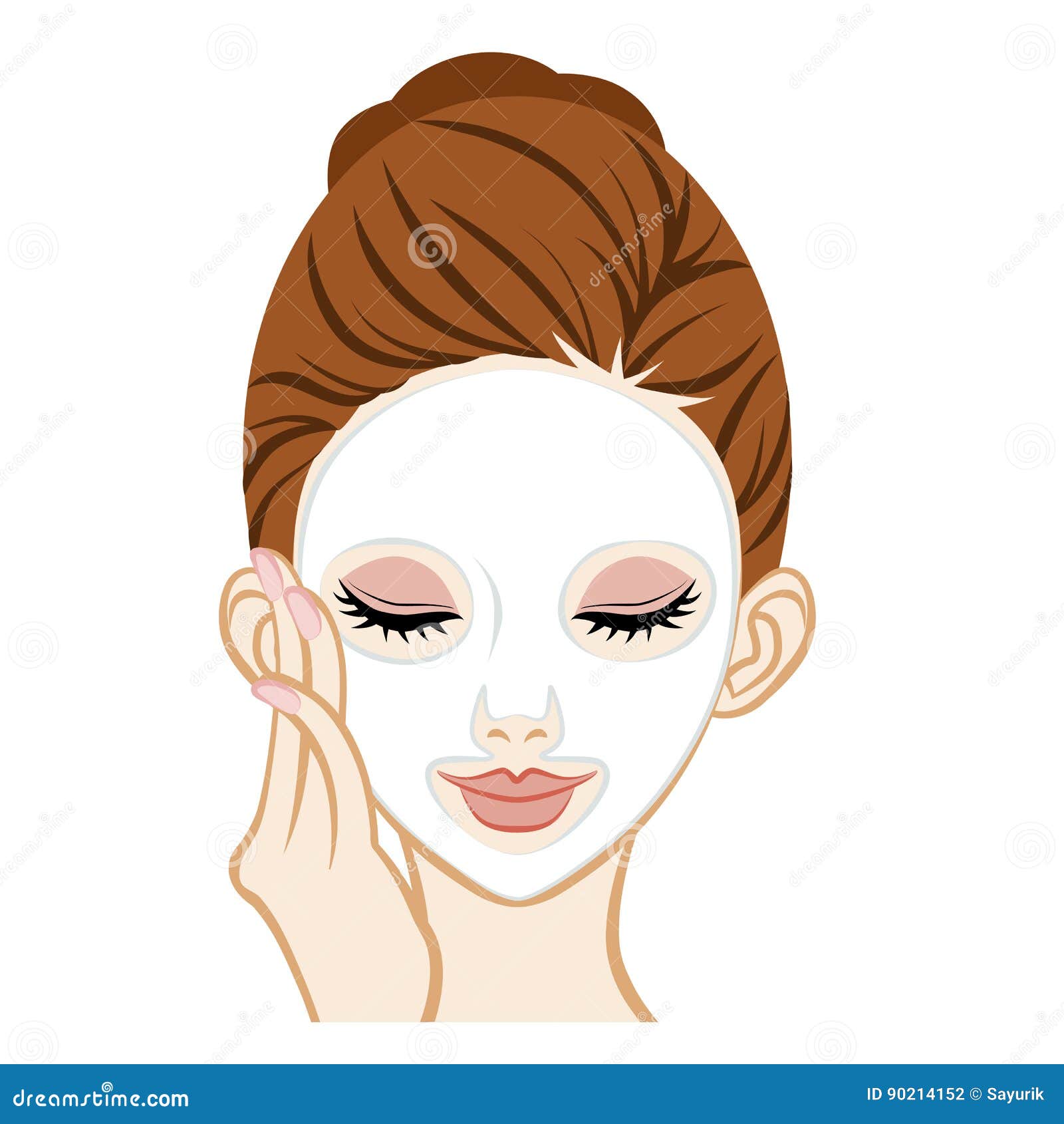 Facial Mask -Facial Close-up Stock Vector - Illustration of elegance ...