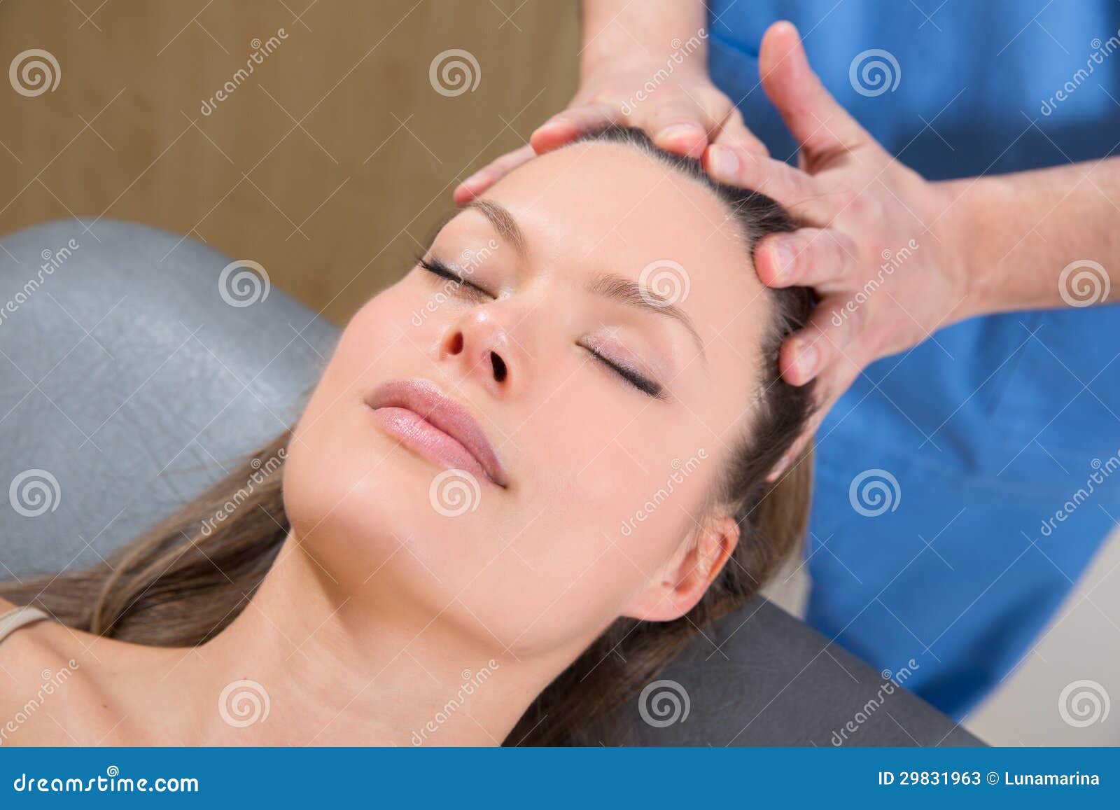 Facial Massage Relaxing Theraphy On Woman Face Stock Image Image Of