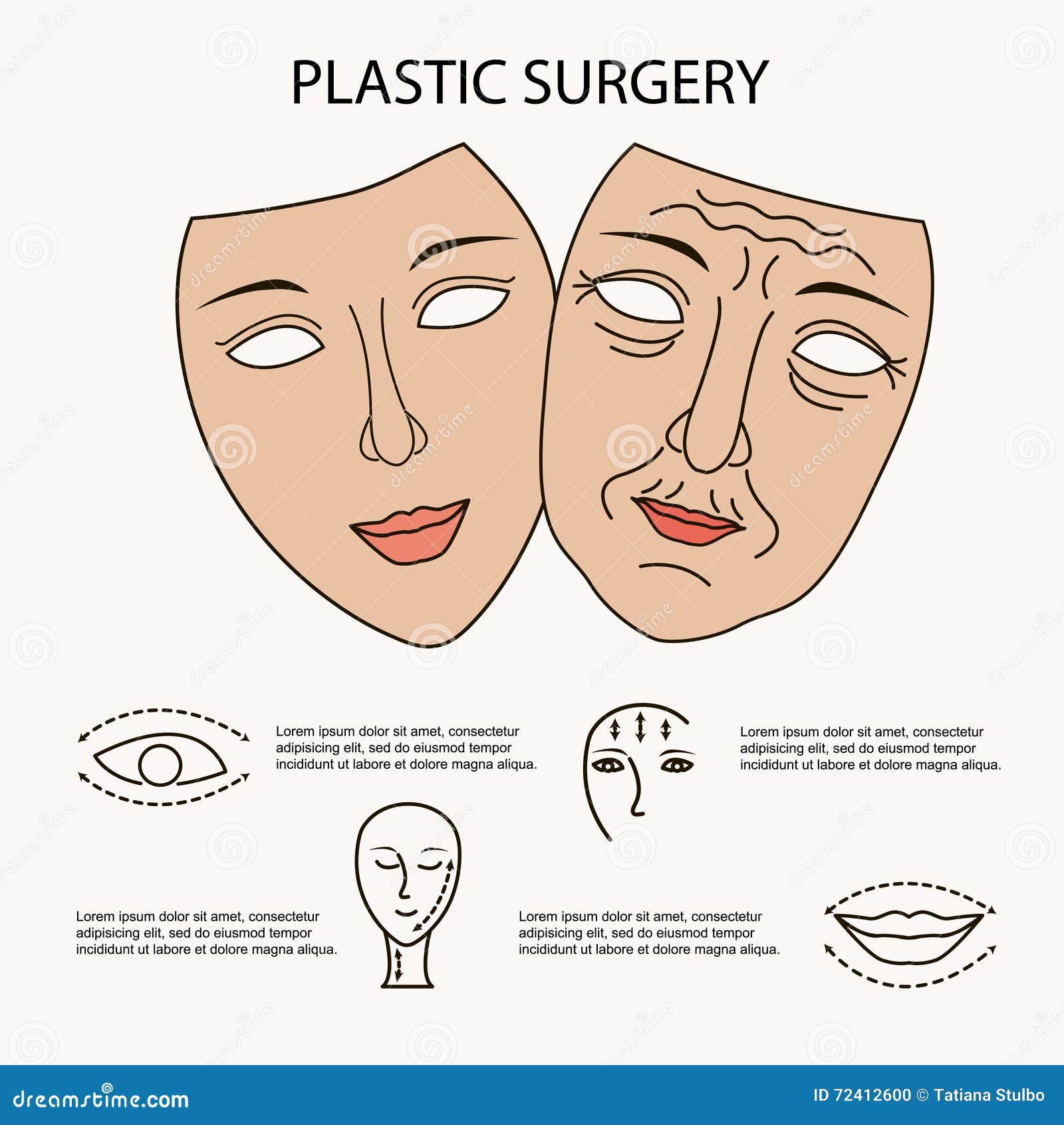 Facial Plastic Surgery Concept Stock Vector - Illustration of lift ...