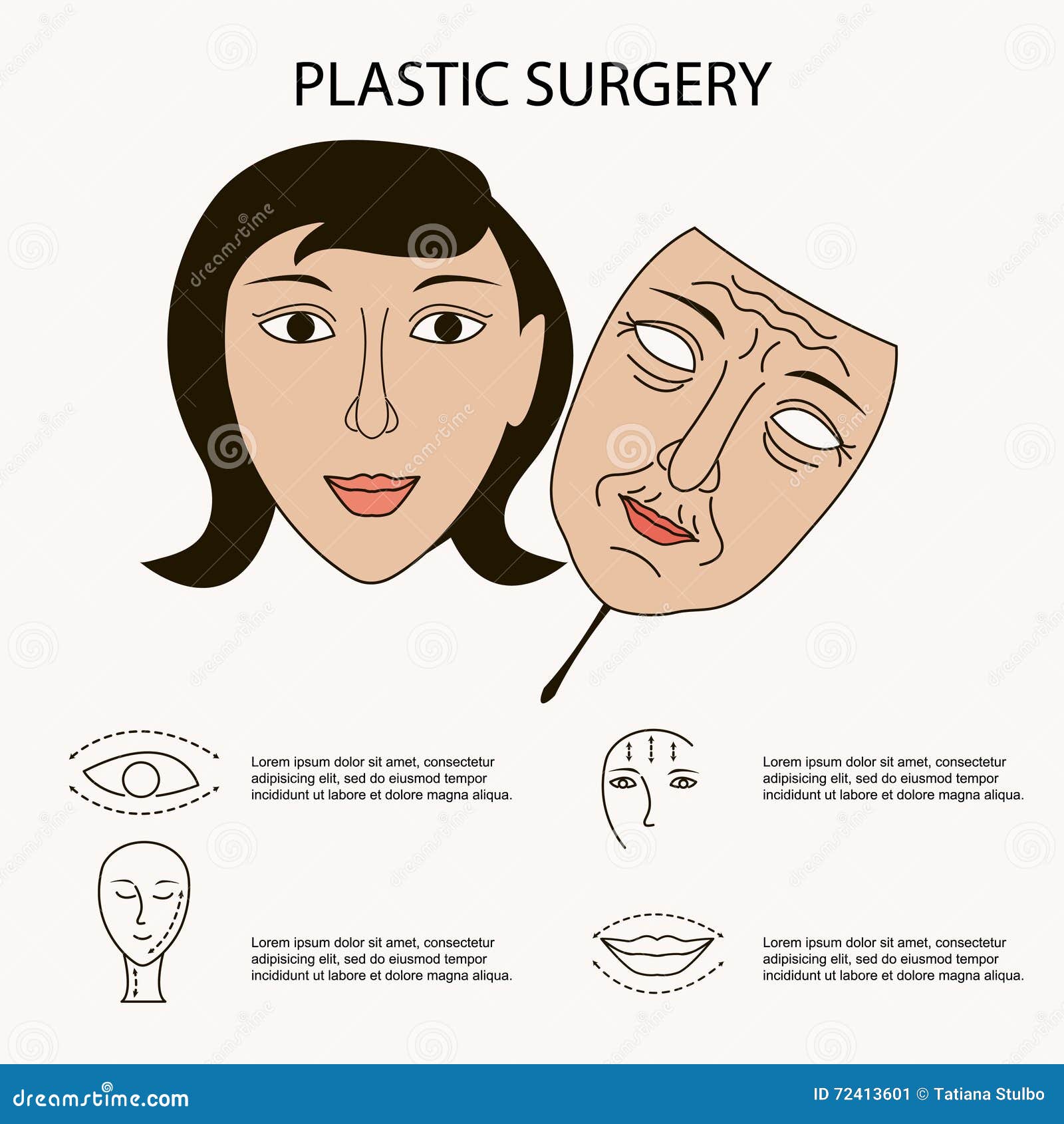 Facial Plastic Surgery Concept Stock Vector - Illustration of abdominal ...
