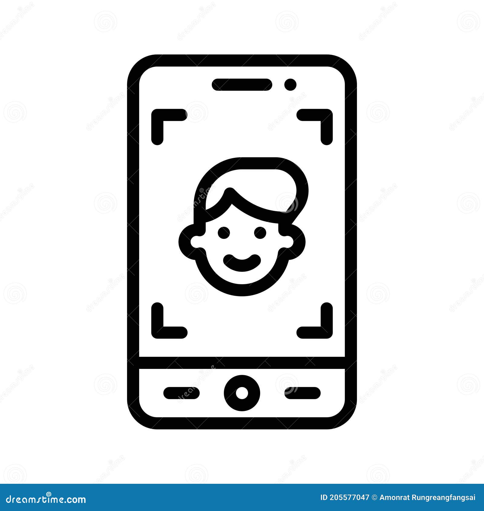 Facial Recognition App Icon, Mobile Application Vector Illustration ...