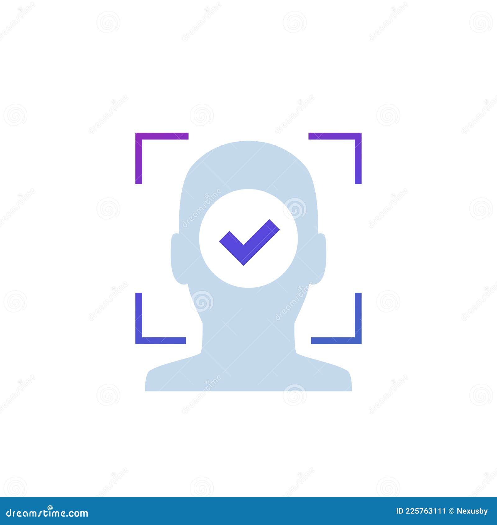 Facial Recognition or Biometric Face Scan Icon Stock Vector ...