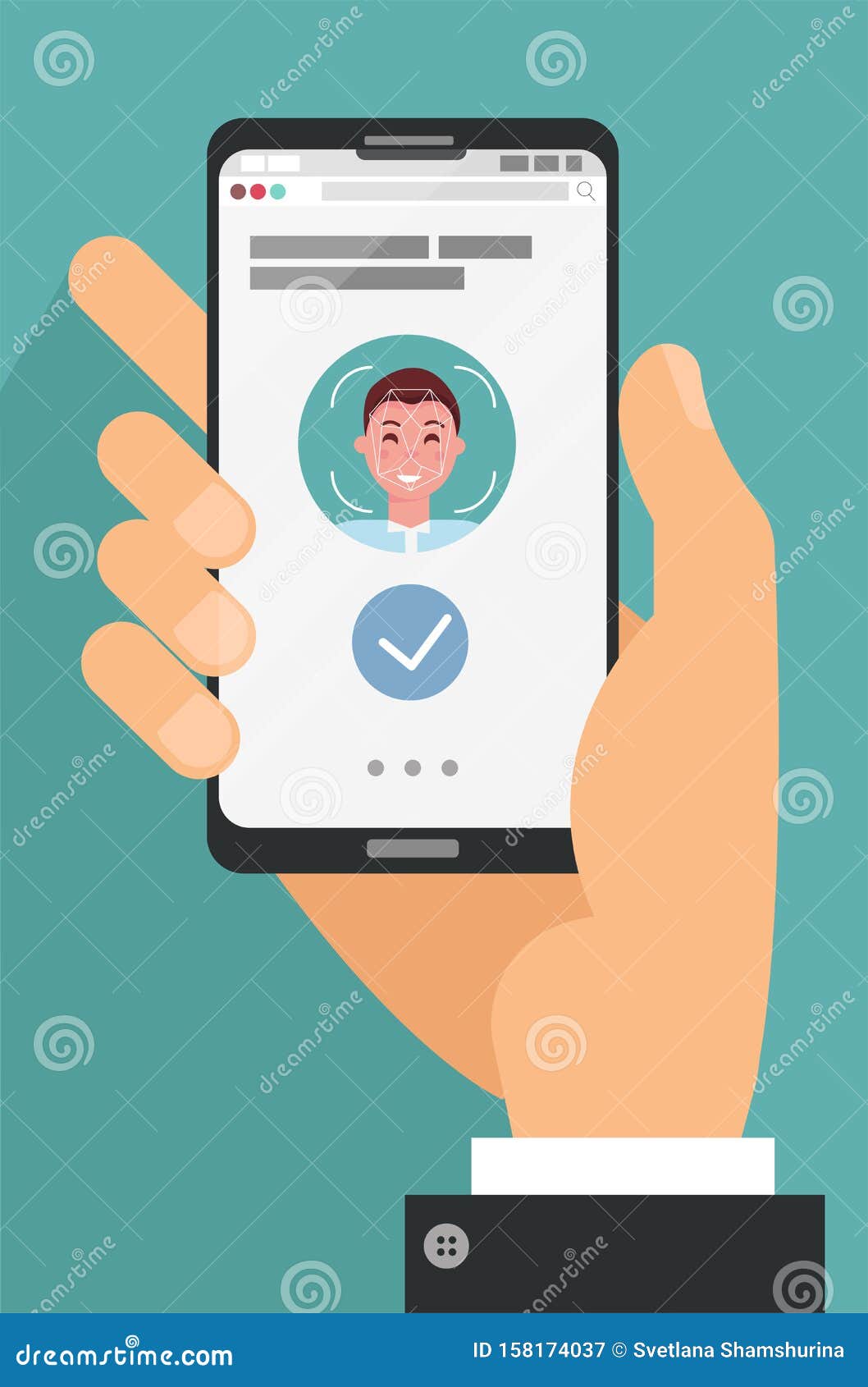 Concept Of Face Scanning. Concept Of Face Detection By Scanning ...