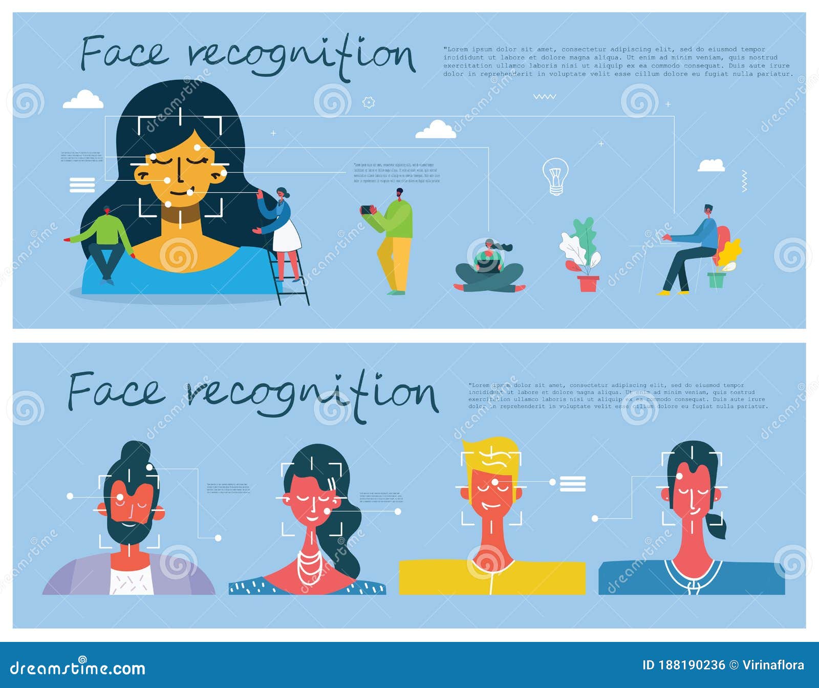 Facial Recognition Concept. Face ID, Face Recognition System with ...
