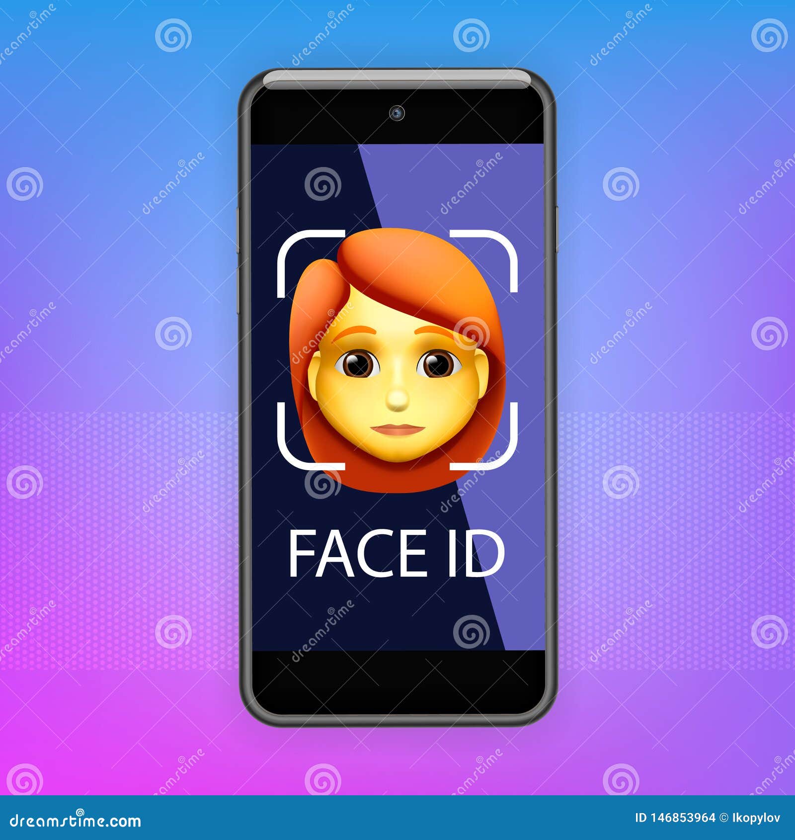 Facial Recognition Concept. Face ID, Face Recognition System Stock ...