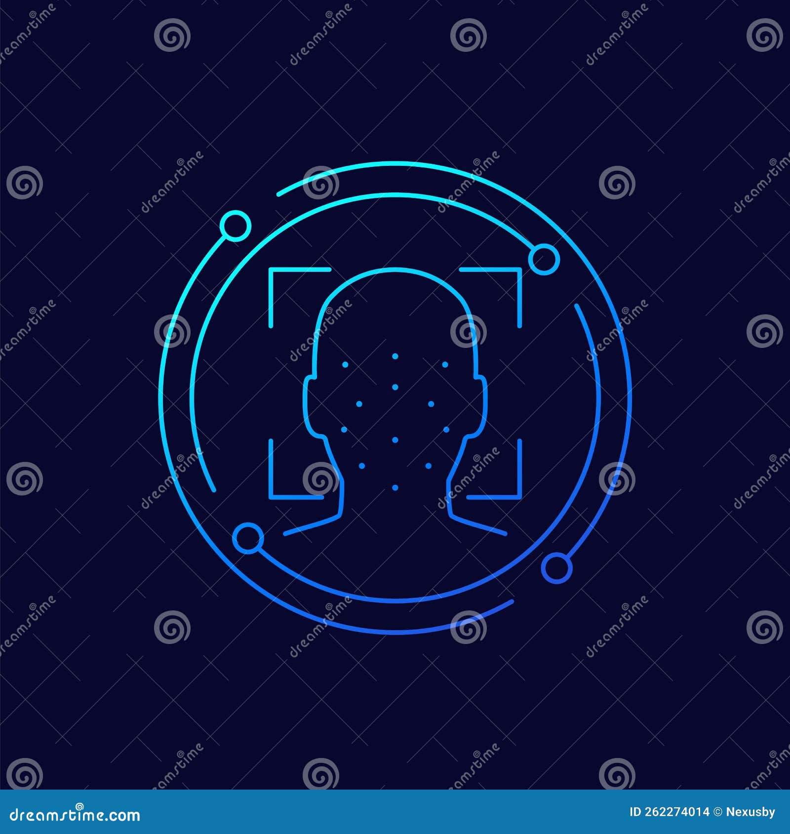 Facial Recognition Icon, Biometric Face Scanning Stock Vector ...