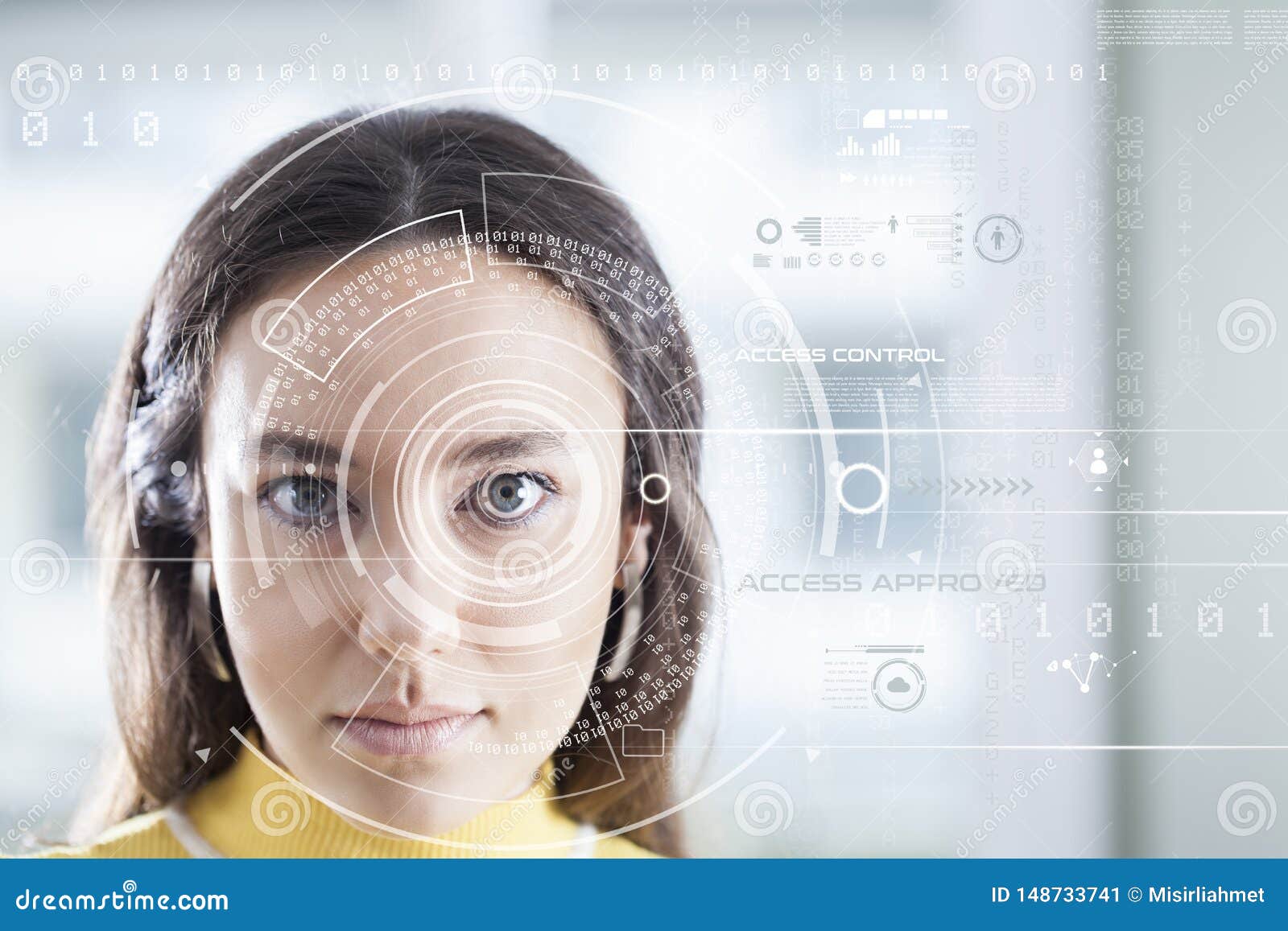 Facial Recognition System stock image. Image of interface - 148733741