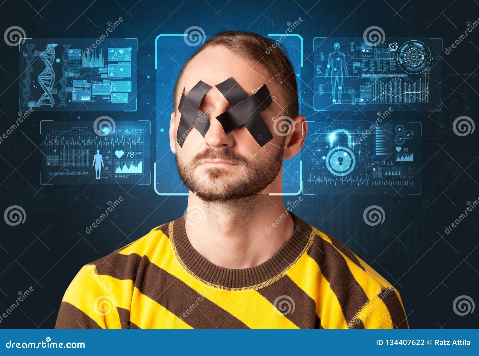 Facial Recognition System Concept Stock Photo - Image of cyber ...