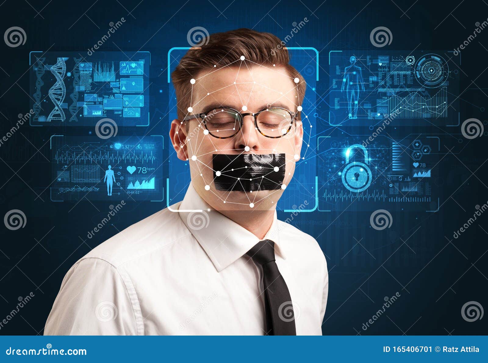 Facial Recognition System Concept Stock Image - Image of facial, phone ...