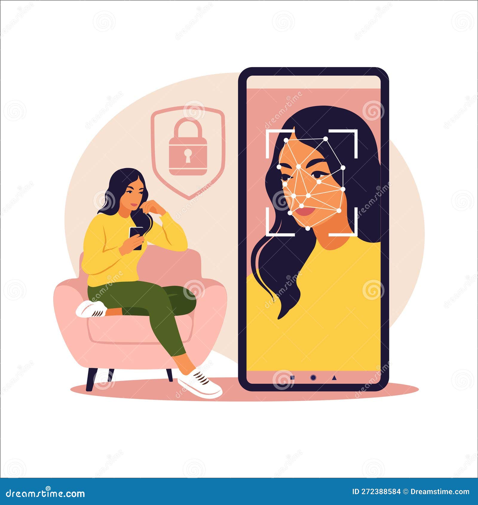 Facial Recognition System Concept. Face ID, Face Recognition System ...