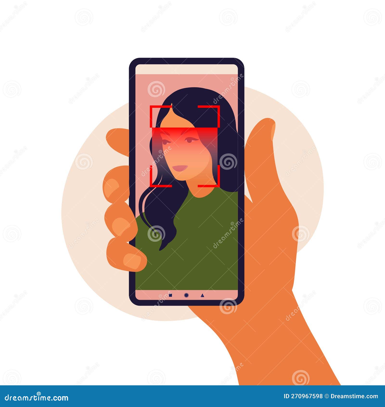 Facial Recognition System Concept Face Id Face Recognition System